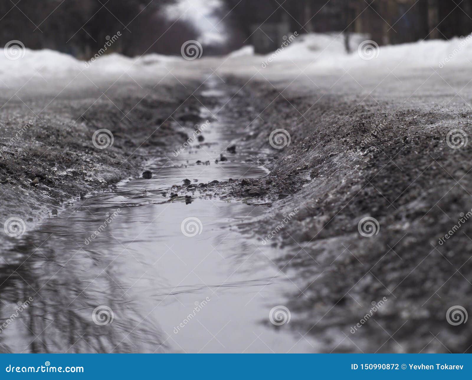 Spring thaw running stream stock photo. Image of fantastic - 150990872