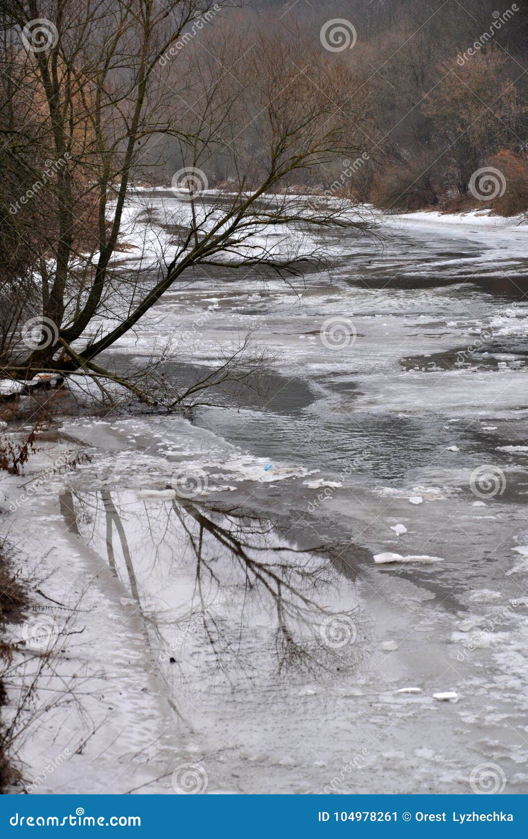 Spring thaw on the river stock image. Image of outdoor - 104978261