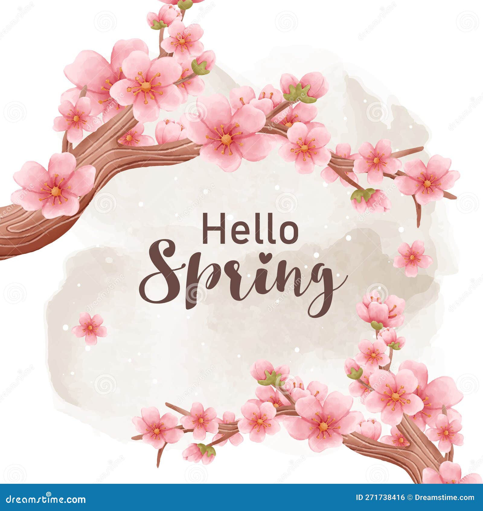 Spring Themed Cherry Blossom Background Stock Illustration ...