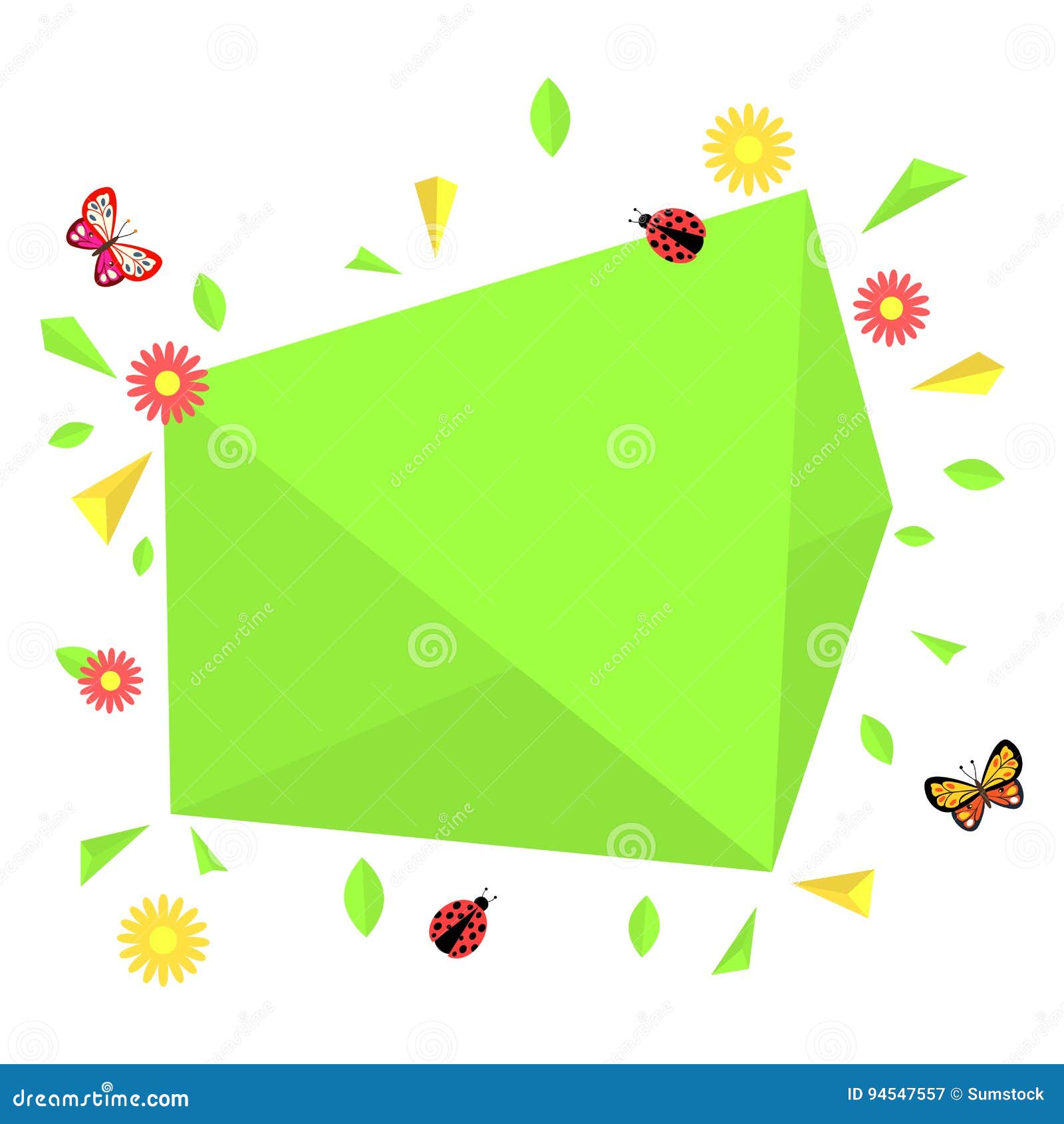Spring Themed Colorful Banner Stock Vector - Illustration of ladybug ...