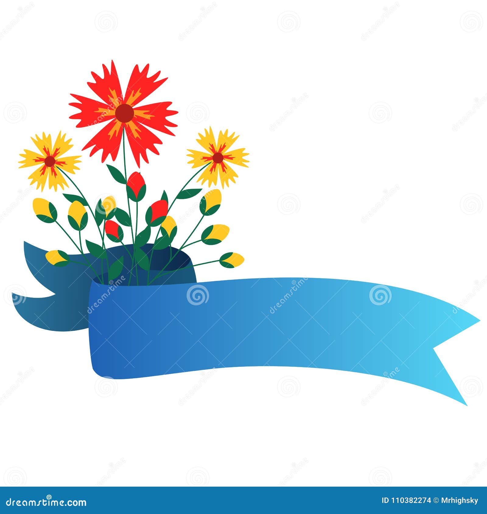 Spring Themed Floral Ribbon Banner Stock Vector - Illustration of ...