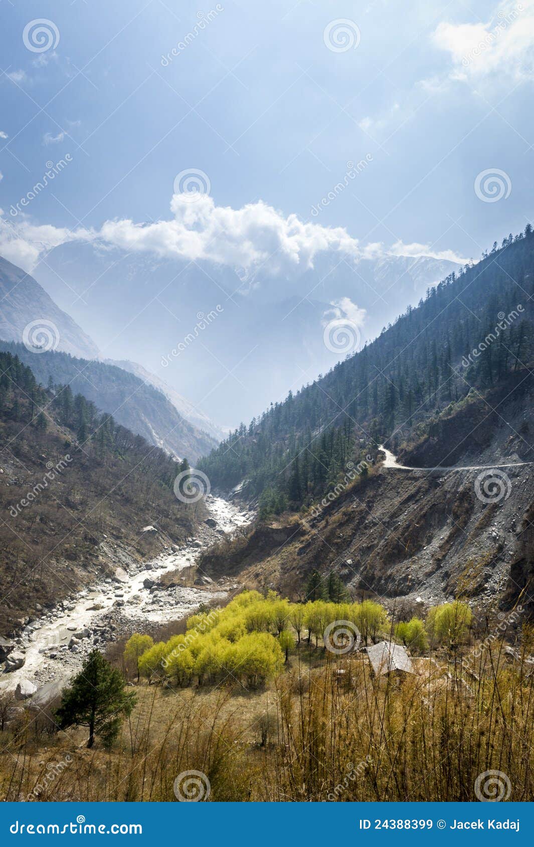 Spring Time in Annapurna Region, Central Nepal Stock Image - Image of ...