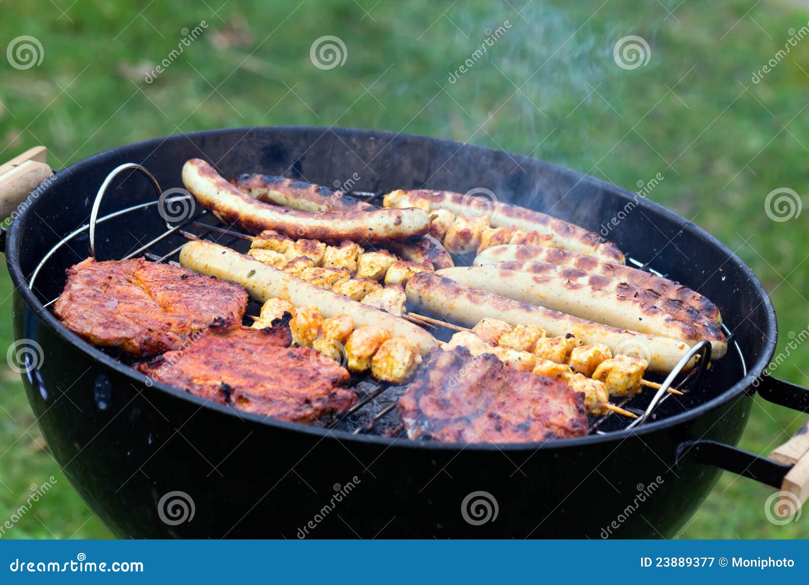Spring Time,Barbecue in the Garden with Steaks Stock Image - Image of ...
