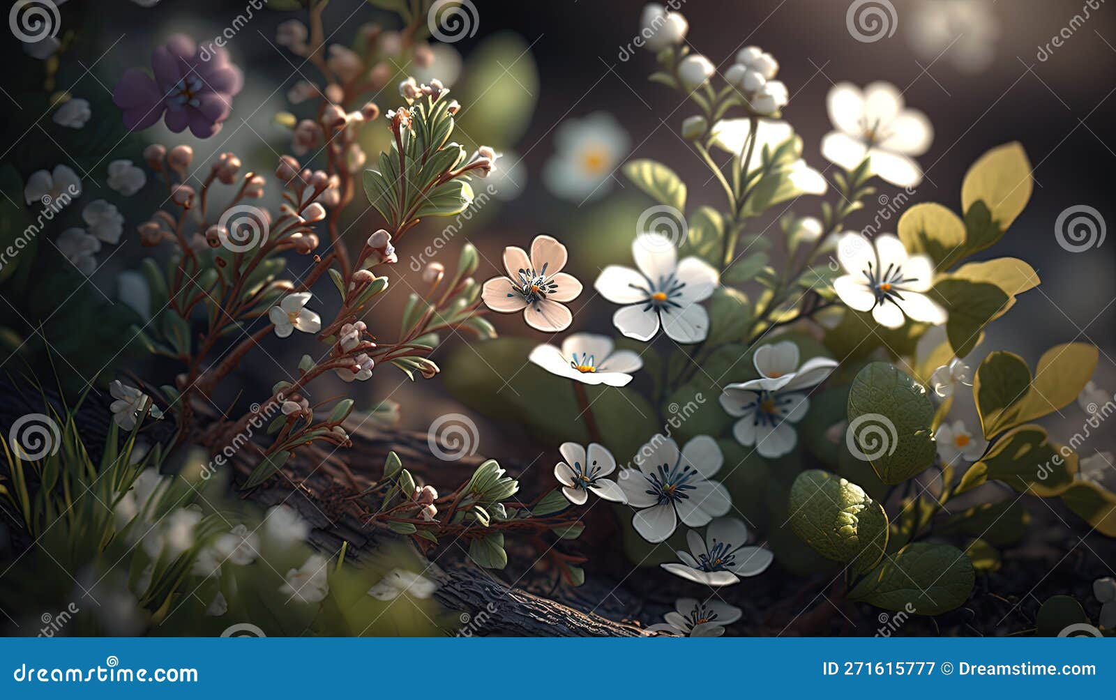 Spring Time, with Blossom Trees, Nature S Rebirth. Generative Ai Stock ...