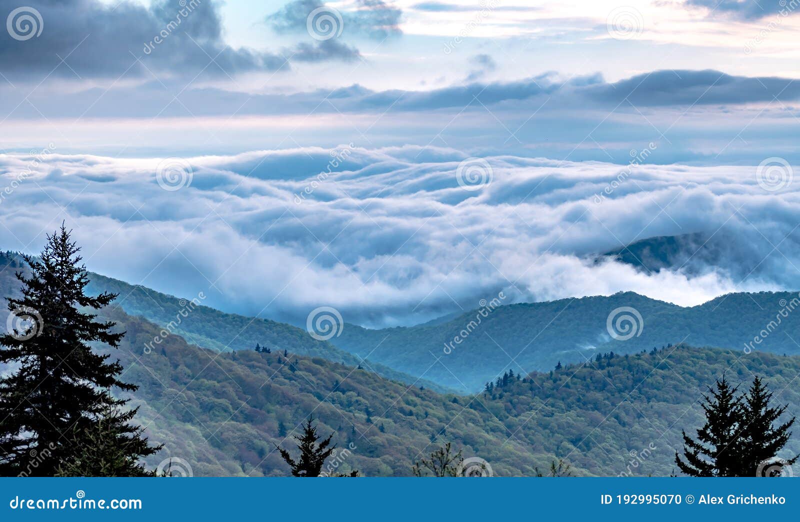 Spring Time on Blue Ridge Parkway Mountains Stock Photo - Image of ...