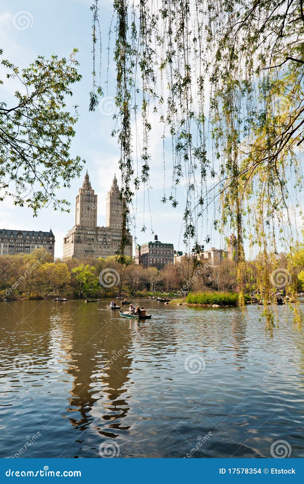 Spring Time in Central Park - NYC Stock Photo - Image of pond ...