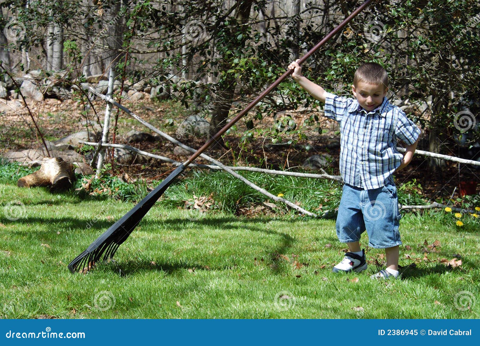 Spring Time Clean-up stock image. Image of children, child - 2386945