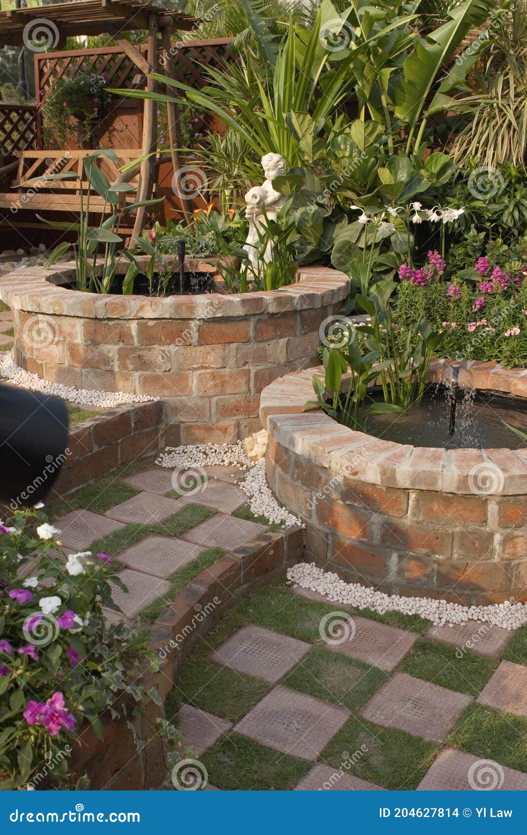 Spring Time in Domestic Garden. Beautiful Spring Garden Stock Photo ...
