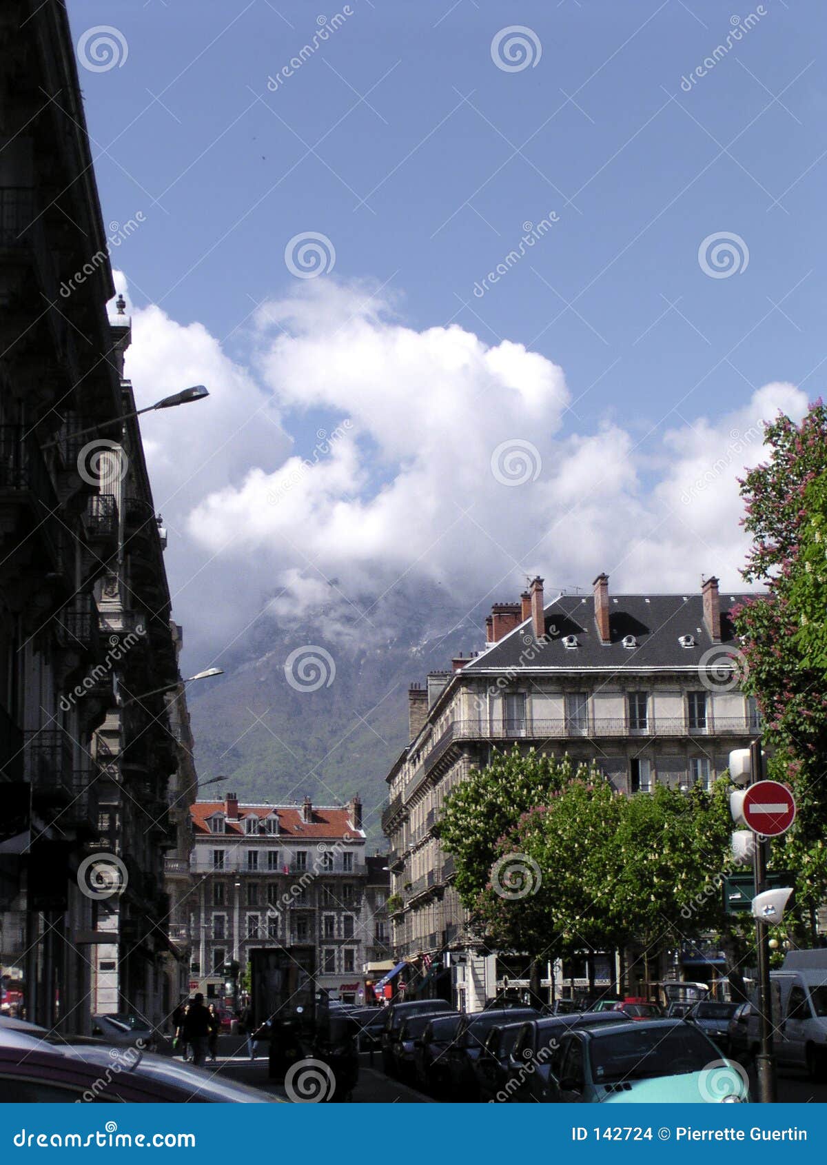 Spring time in Grenoble 1 stock photo. Image of architecture - 142724