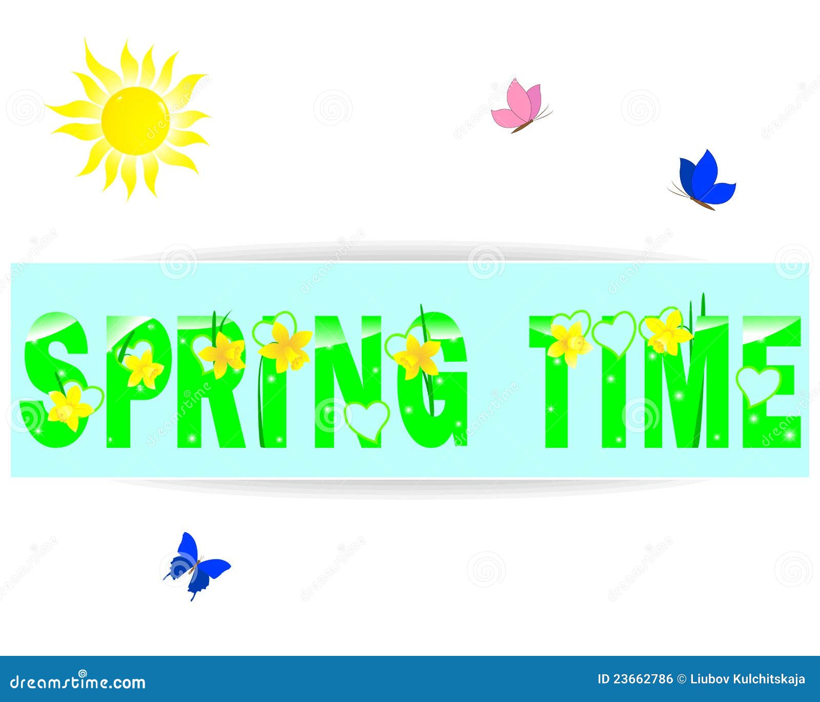Spring time a label. stock vector. Illustration of green - 23662786
