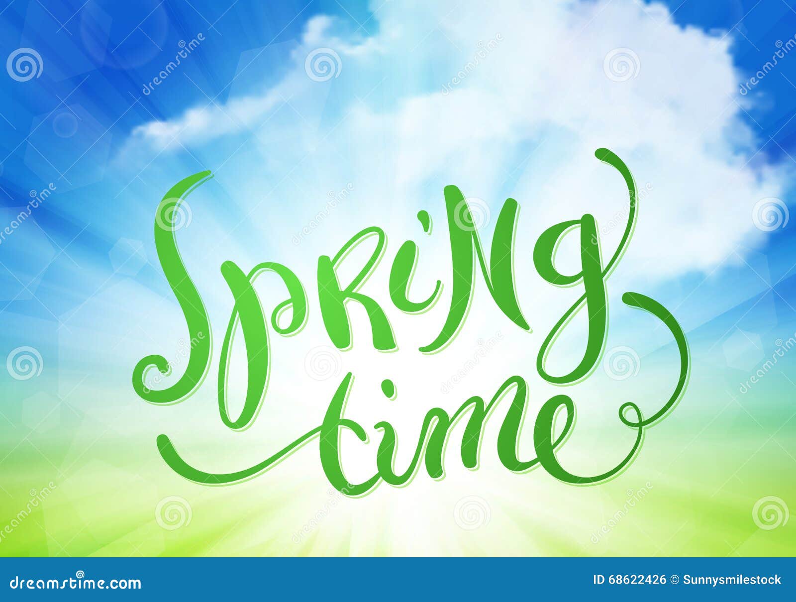 Spring Time Over Sky Background Stock Vector - Illustration of seascape ...