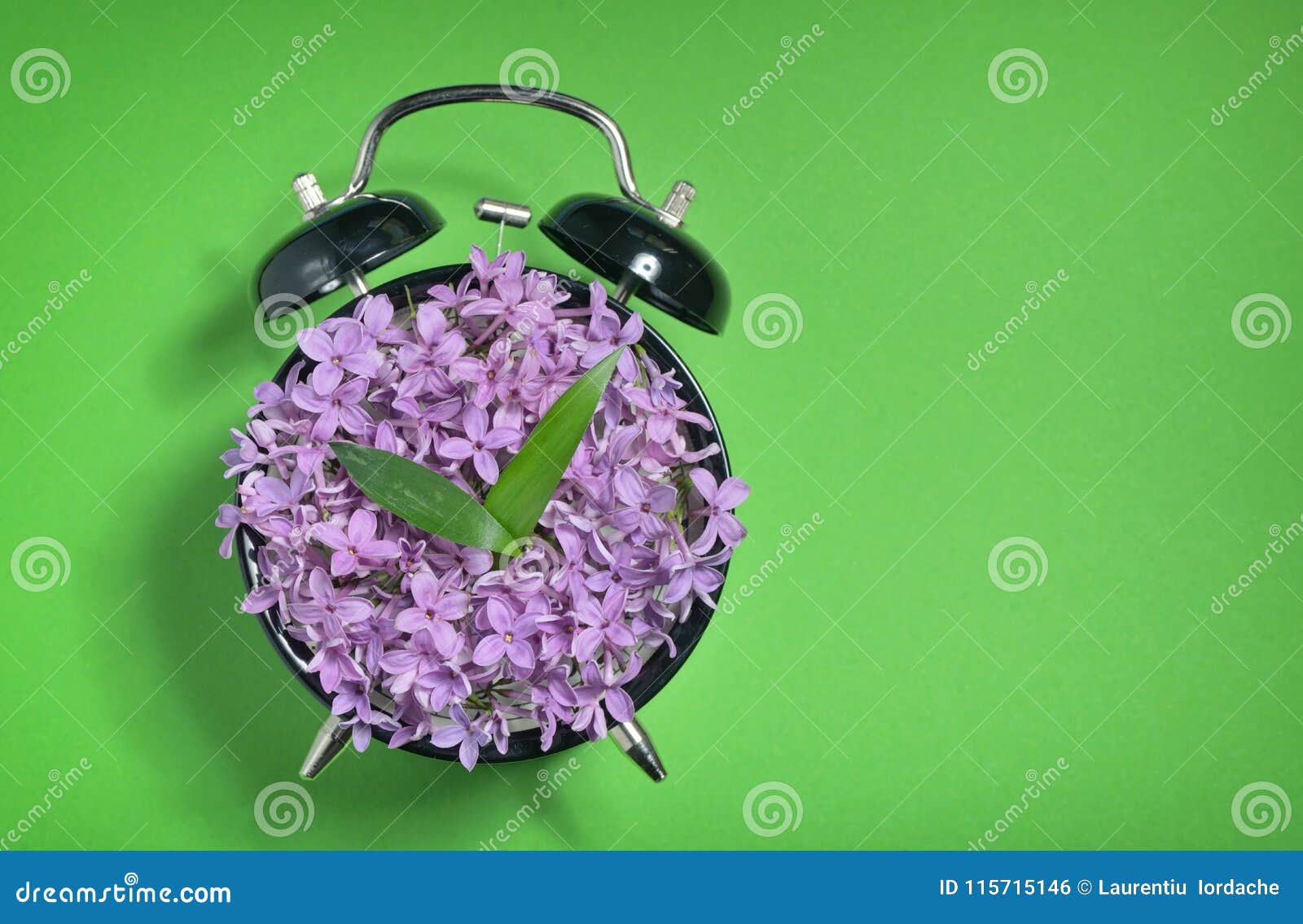 Spring time clock concept stock photo. Image of alarm - 115715146
