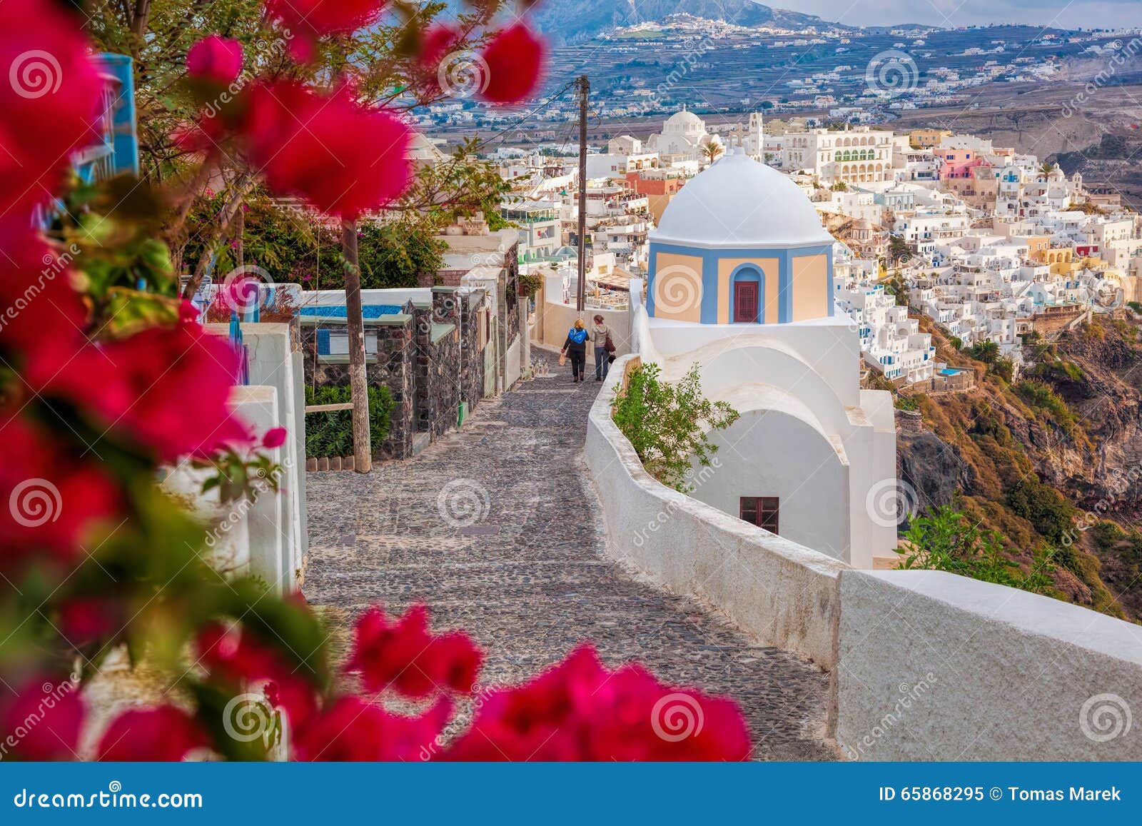 Spring Time on Santorini Island in Greece Editorial Image - Image of ...