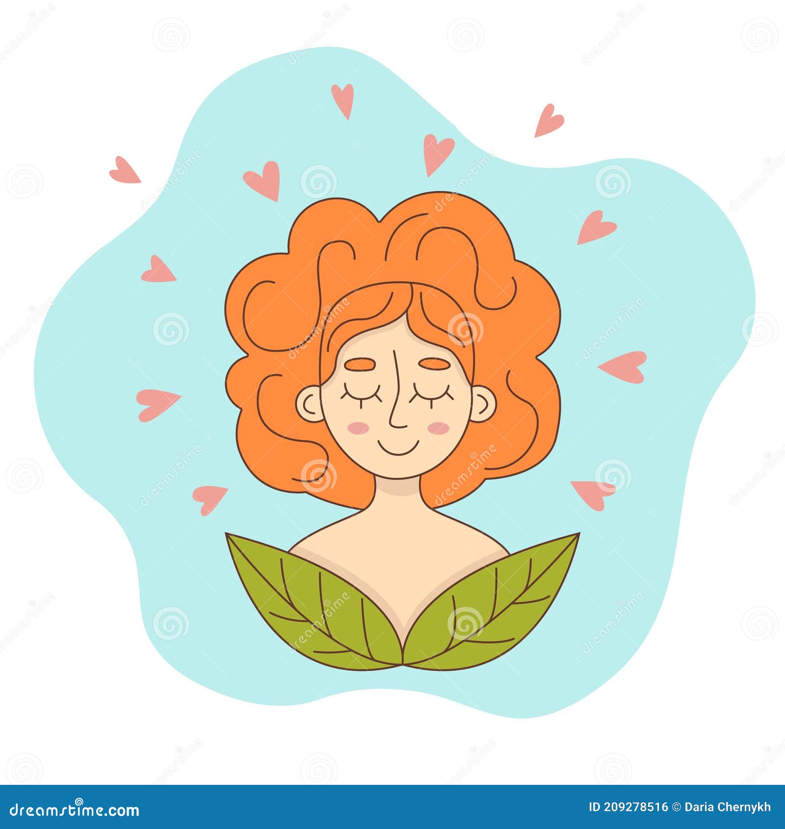 Spring Time. a Young Girl is in Love and Happy Stock Vector ...