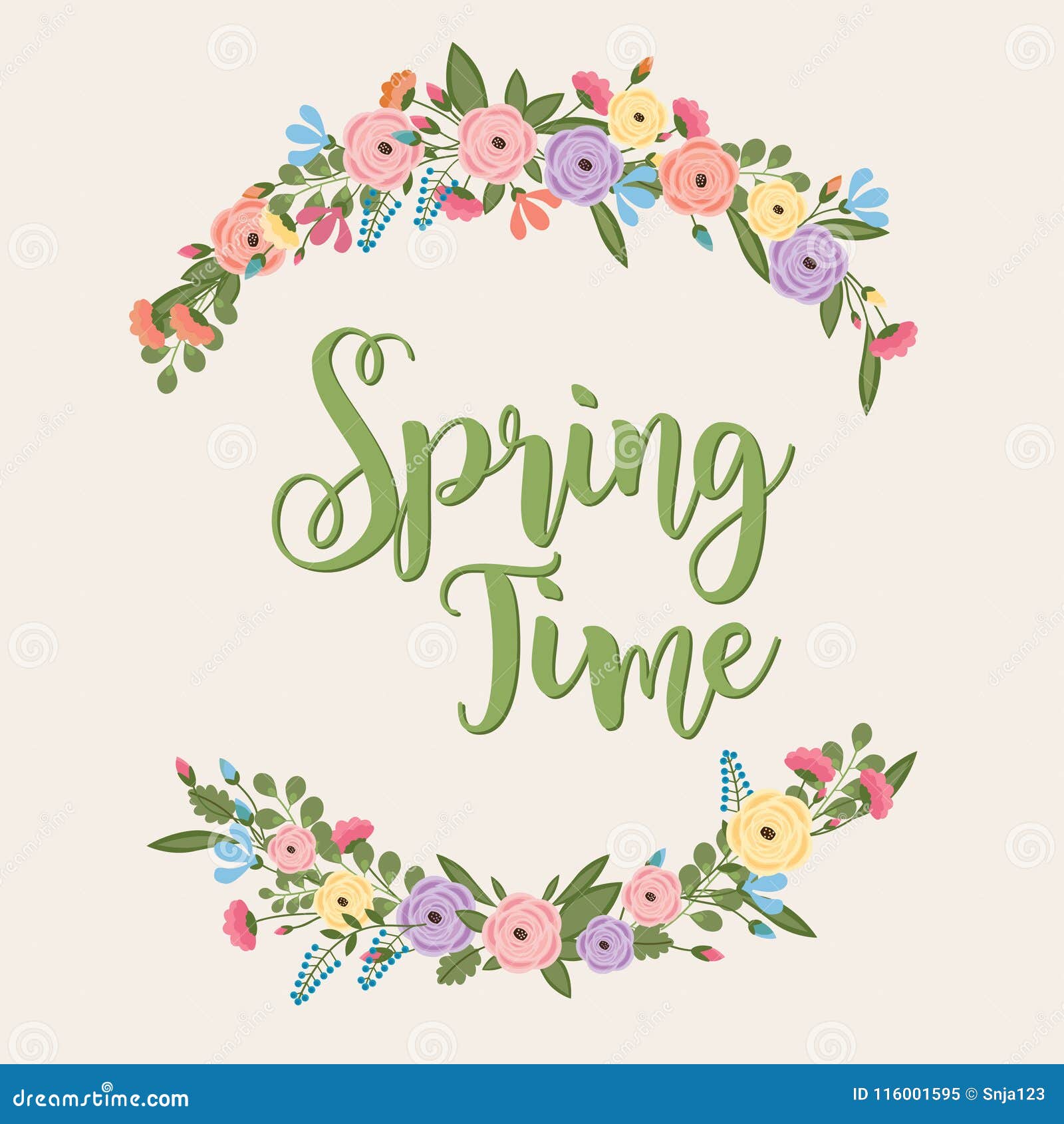Spring Timer - Colorful Flower Illustration - Vector Eps10 Stock Vector ...
