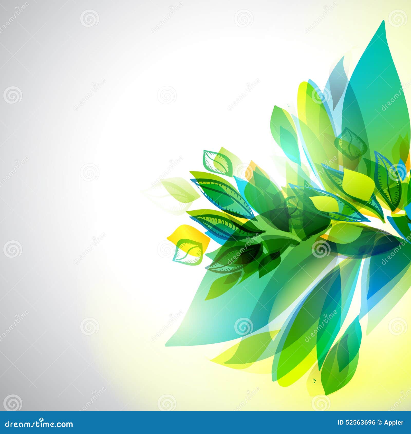 Spring Timer Right Oriented Leaves Background Stock Vector ...