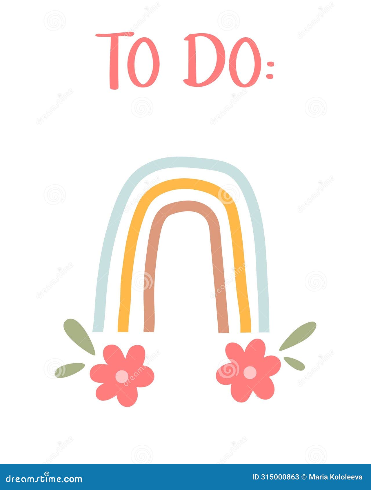 Spring To Do List Template. Organizer and Schedule with Place for Notes ...