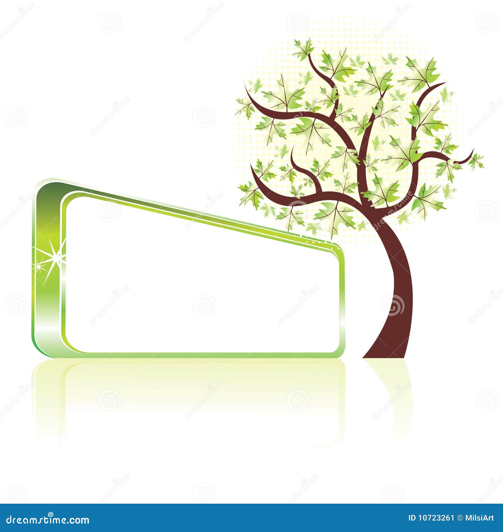 Spring tree and banner stock vector. Illustration of frame - 10723261