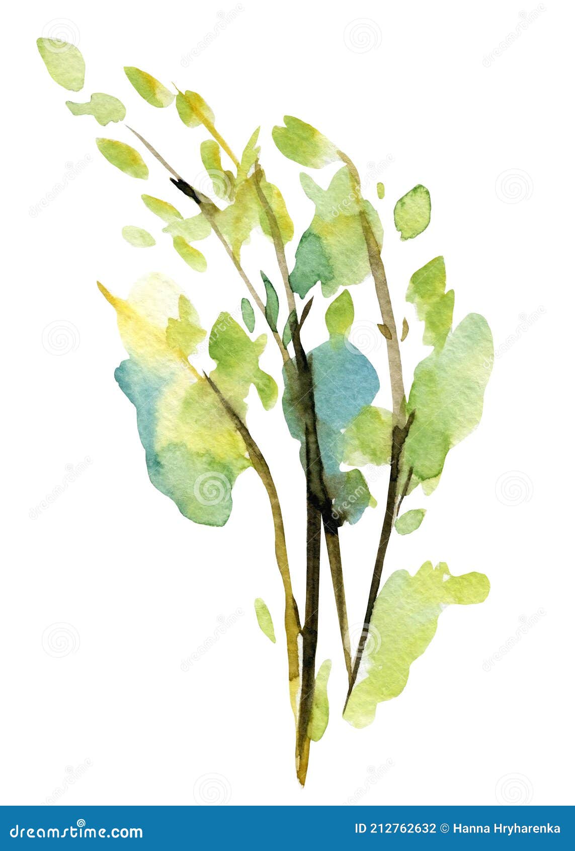 Spring , Tree Branches Watercolor Illustration Stock Illustration ...