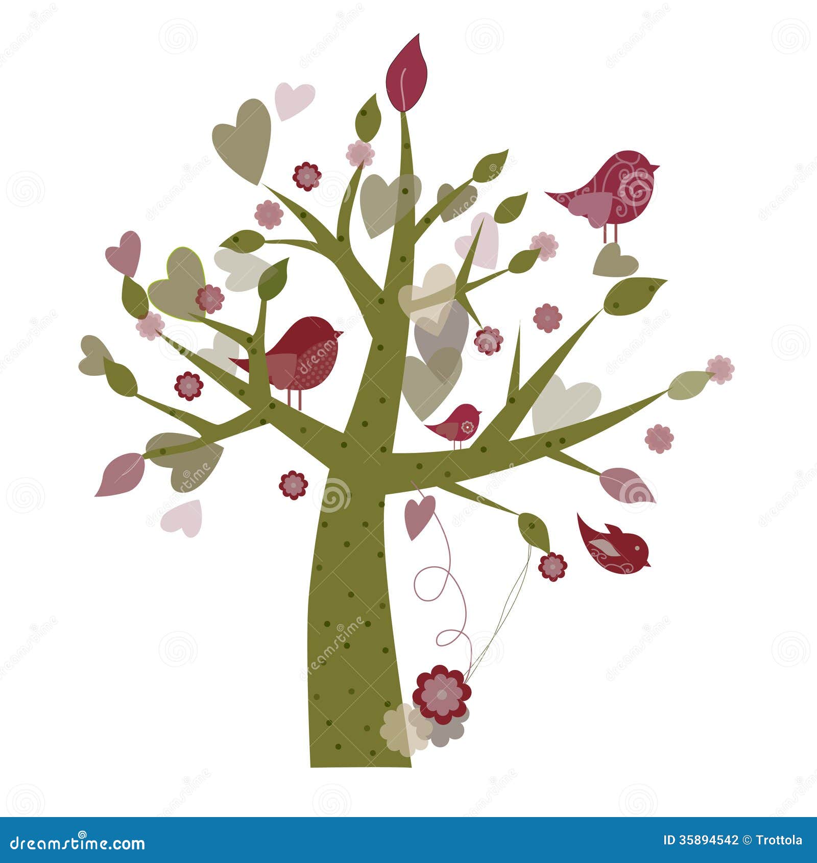 Spring Tree Silhouette Like A Ballerina Stretching Her Hand Green ...