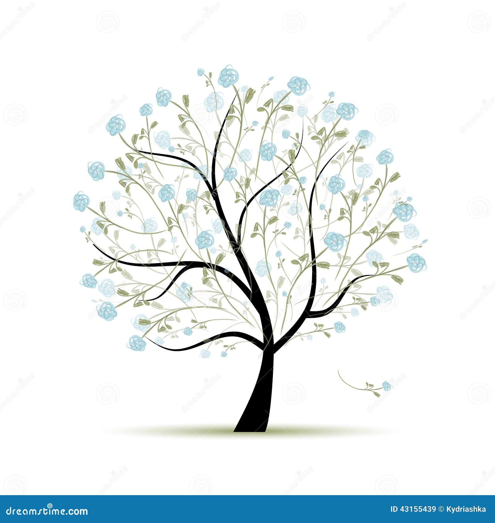 Spring Tree with Flowers for Your Design Stock Vector - Illustration of ...