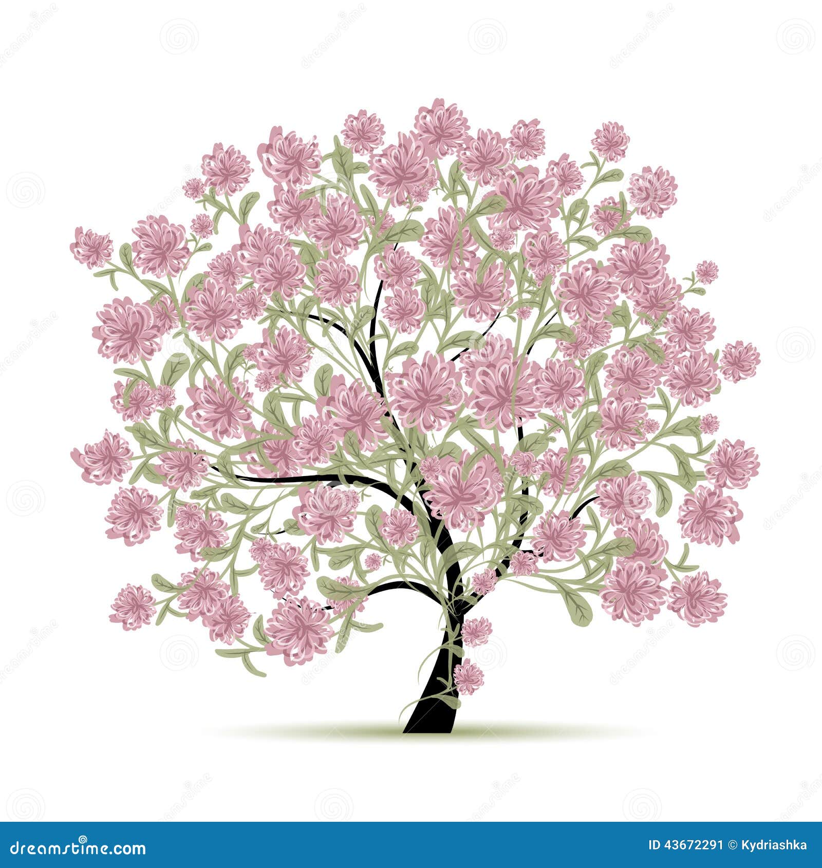 Spring Tree with Flowers for Your Design Stock Vector - Illustration of ...