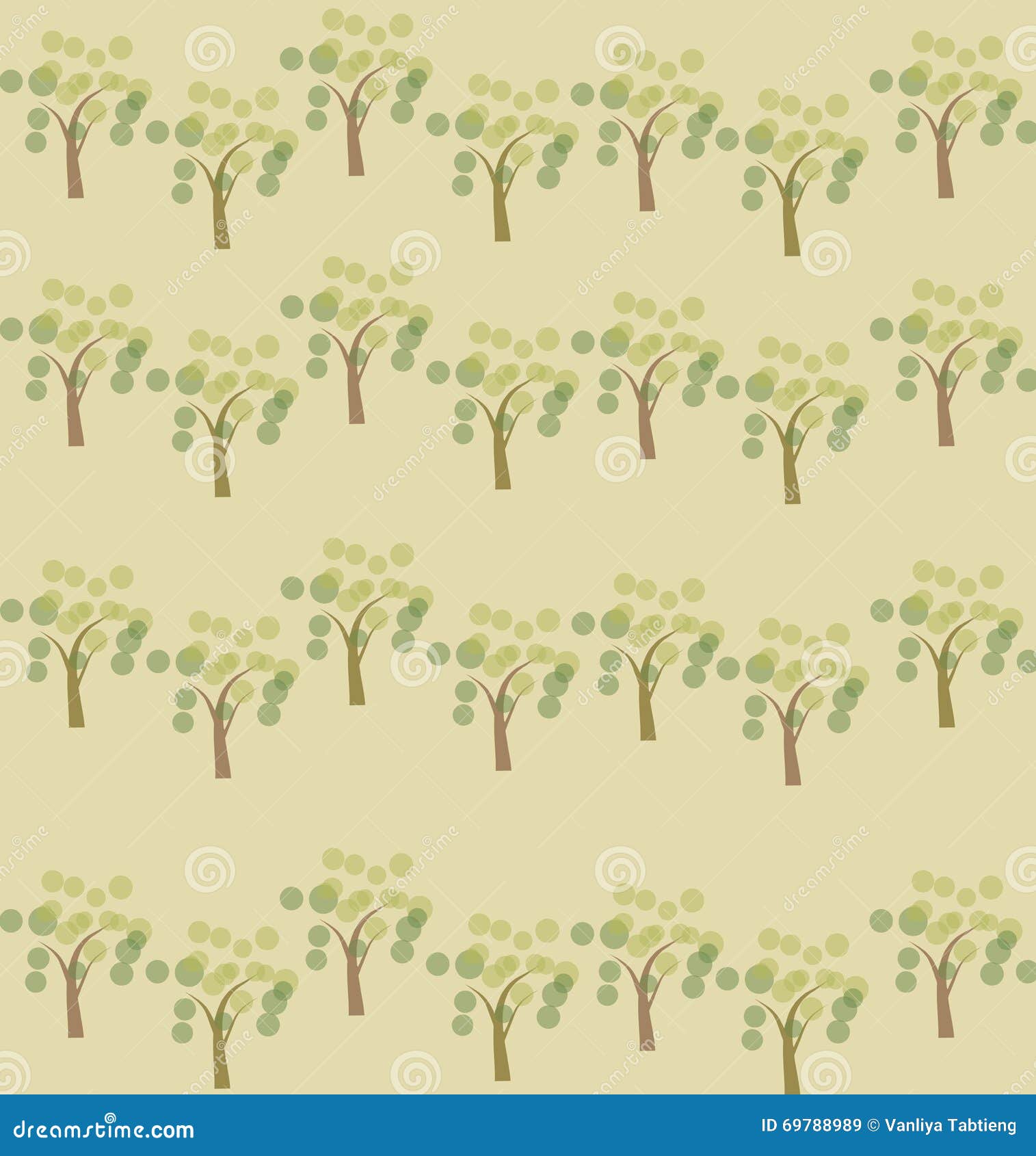 Spring Trees Seamless Pattern Background Stock Vector - Illustration of ...