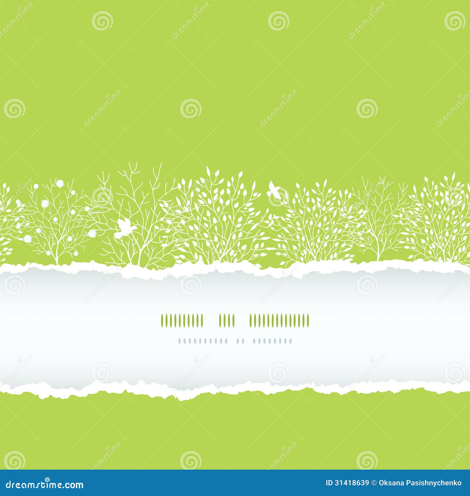 Spring Trees Torn Paper Horizontal Boder Seamless Stock Vector ...
