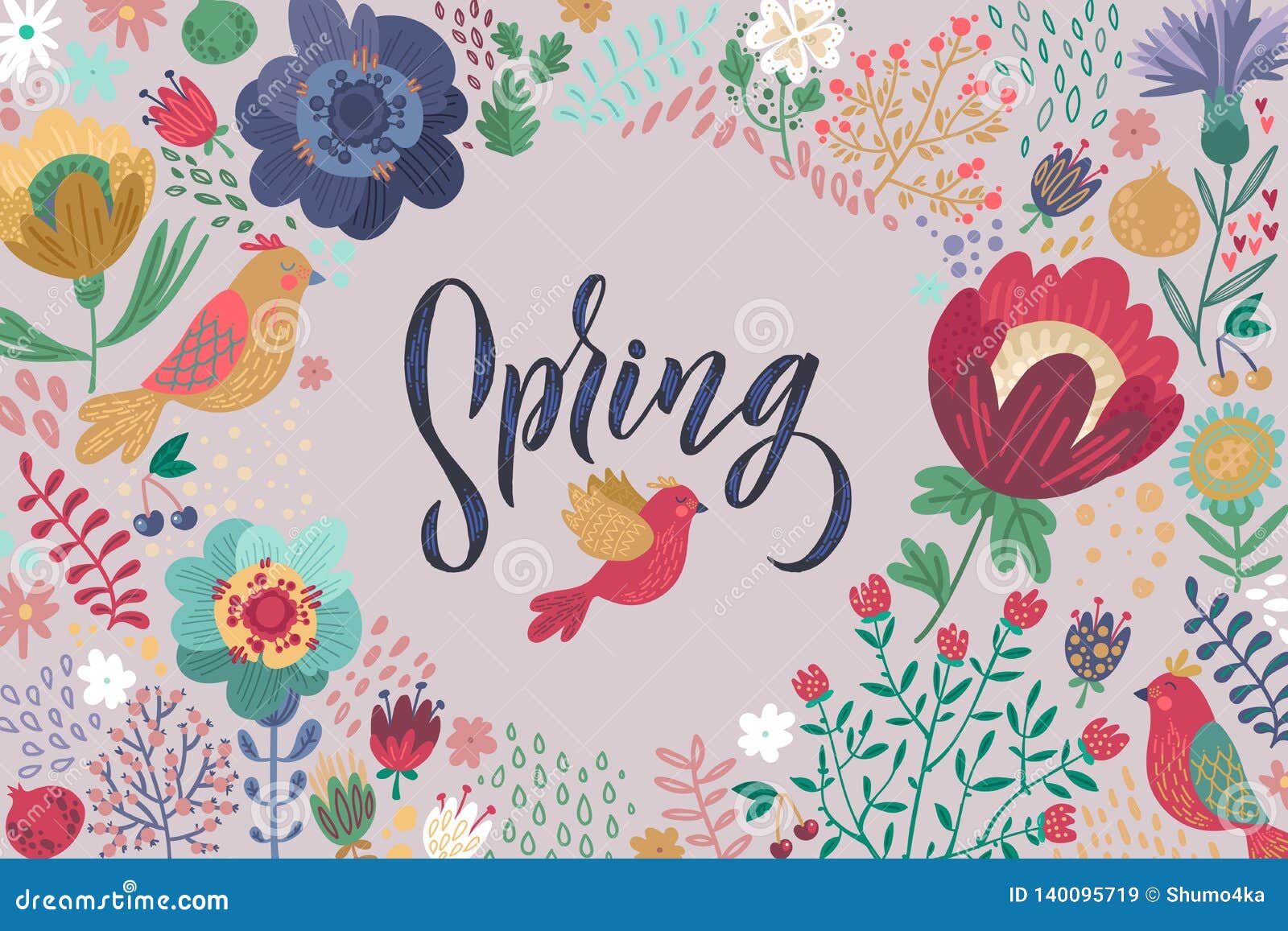 Spring. Trendy Script Lettering Design Spring Sale Stock Vector ...