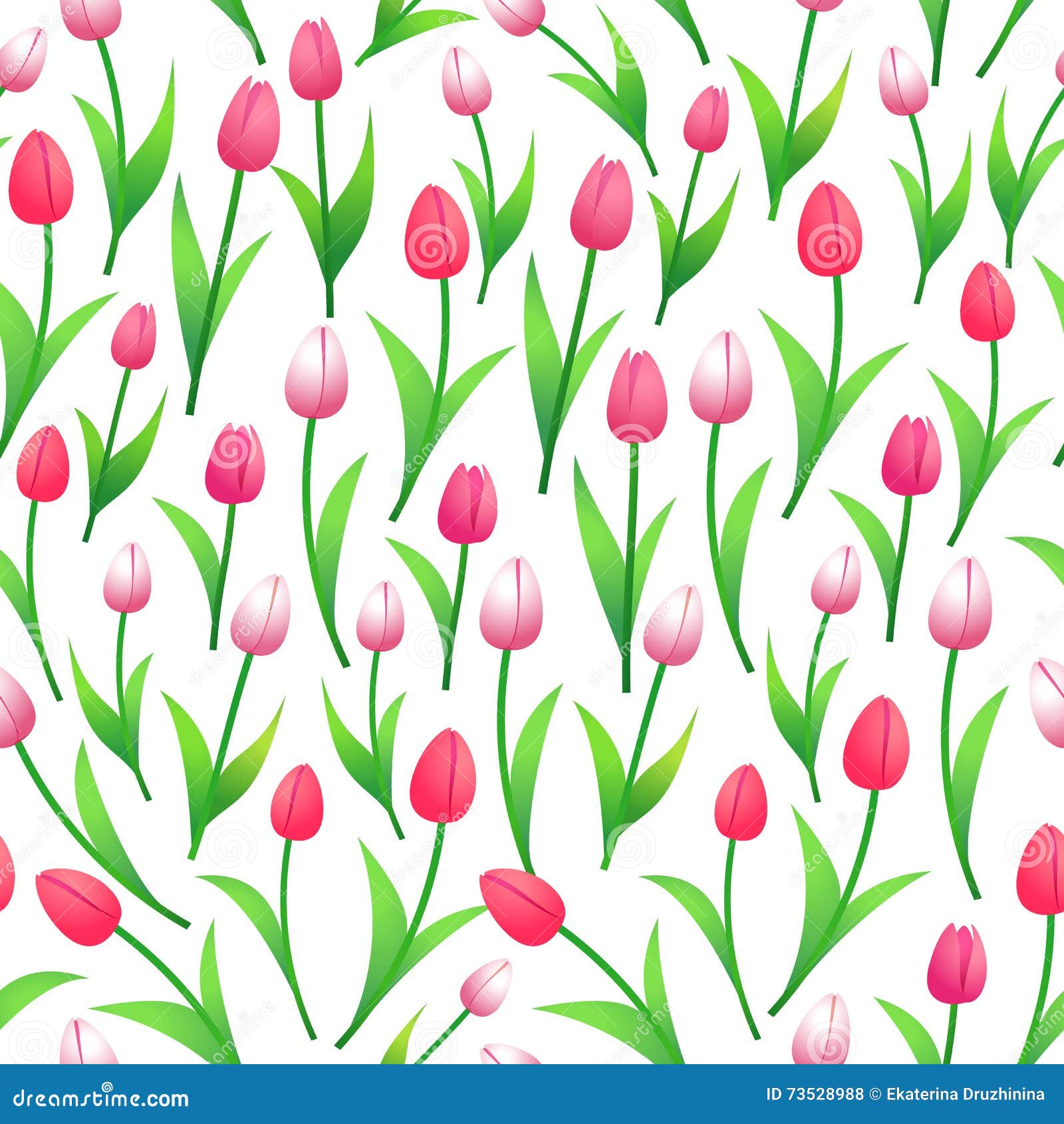 Spring Tulips Seamless Pattern Stock Vector - Illustration of leaf ...