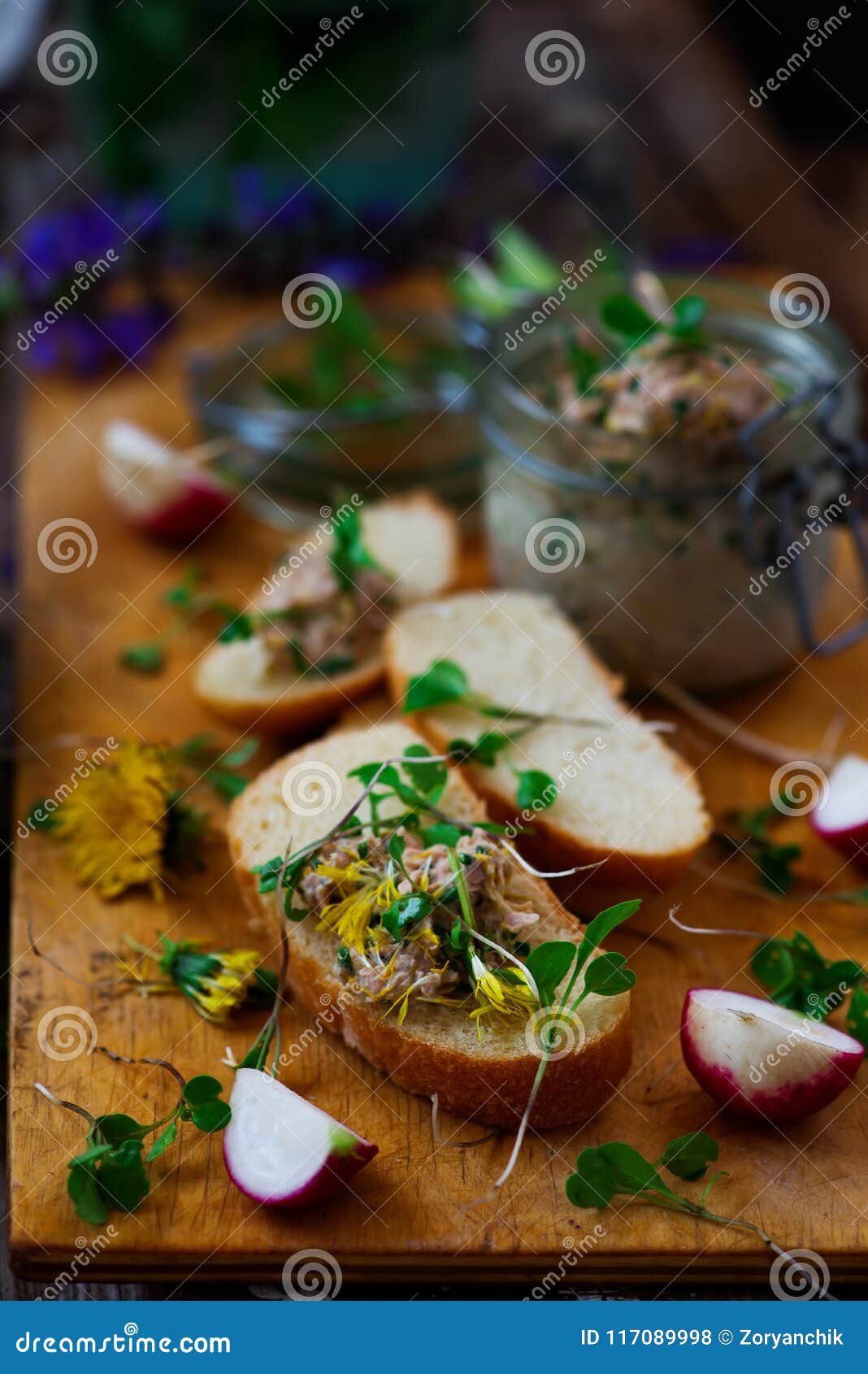 Spring Tuna Salad with Dandelion.style Rustic Stock Photo - Image of ...