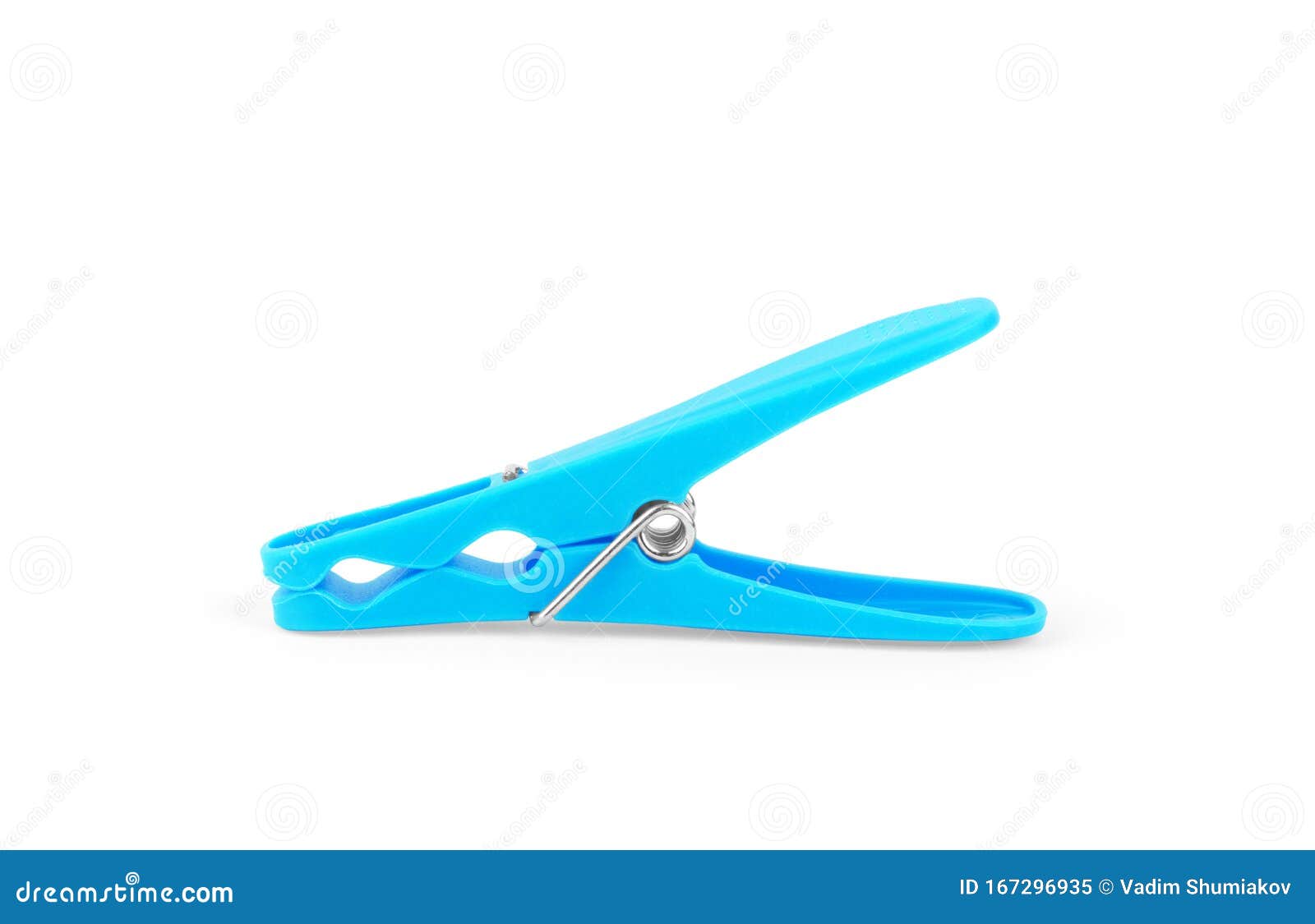 Spring-type Plastic Clothespin Against the Same Clothespins Close-up on ...