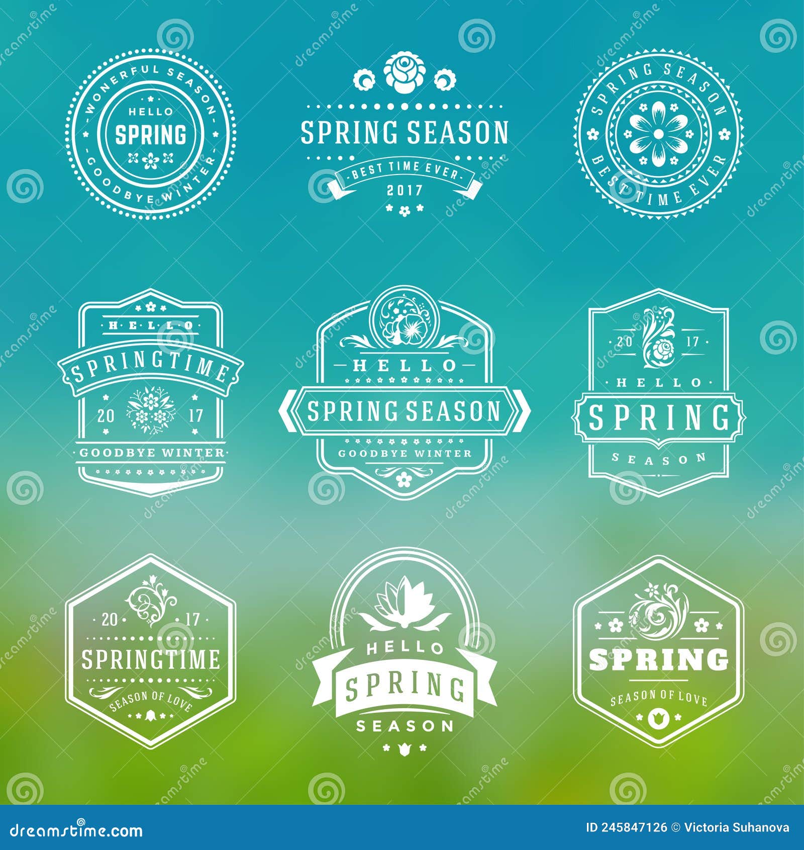 Typographic Badges - Happy Holidays. On The Basis Of Script Fonts ...