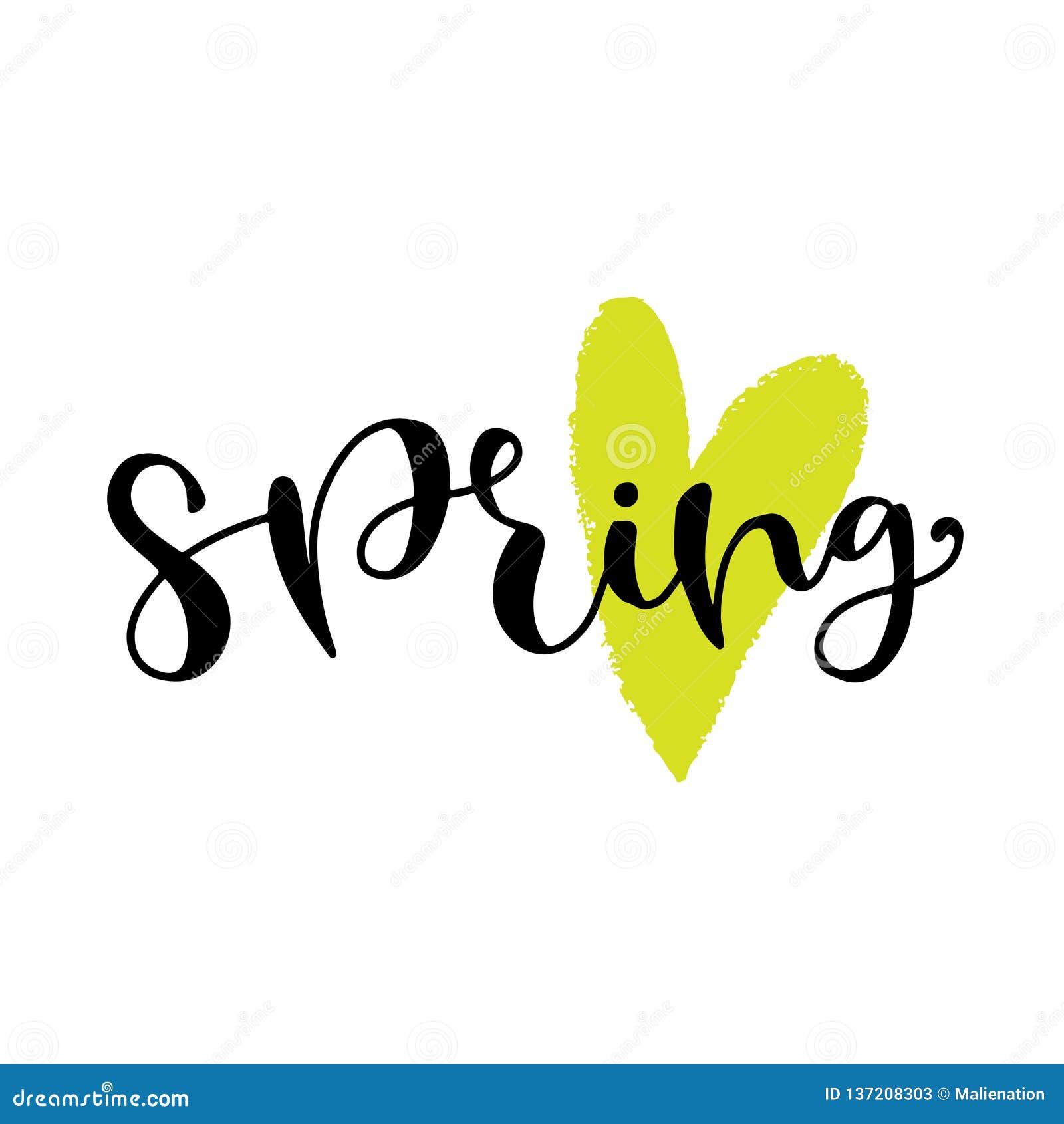 Spring Typography Icon. Calligraphy Greeting Card. Poster Template ...
