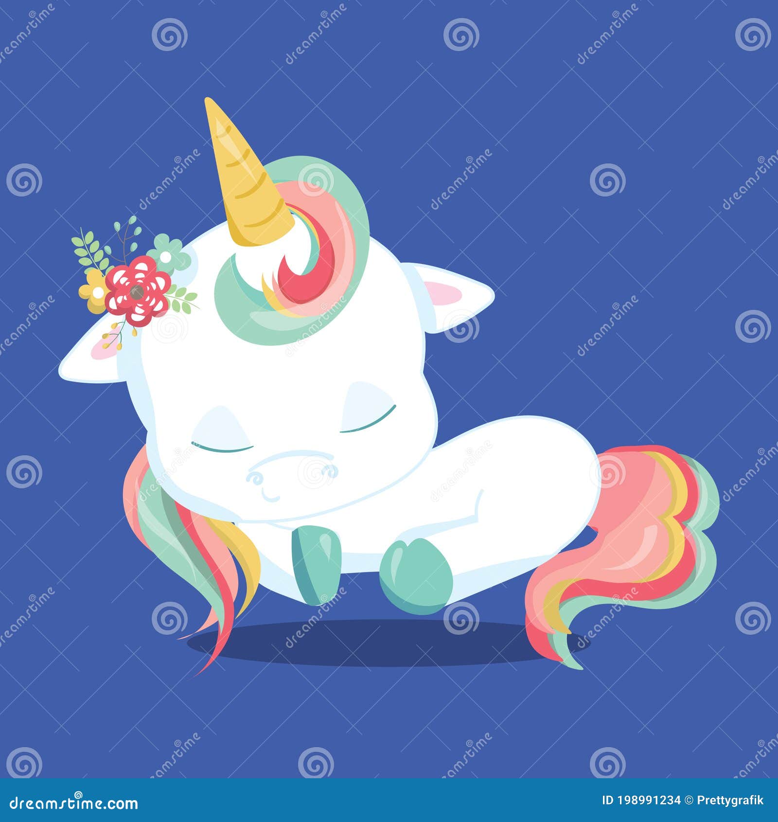 Spring unicorn 03 stock vector. Illustration of spring - 198991234