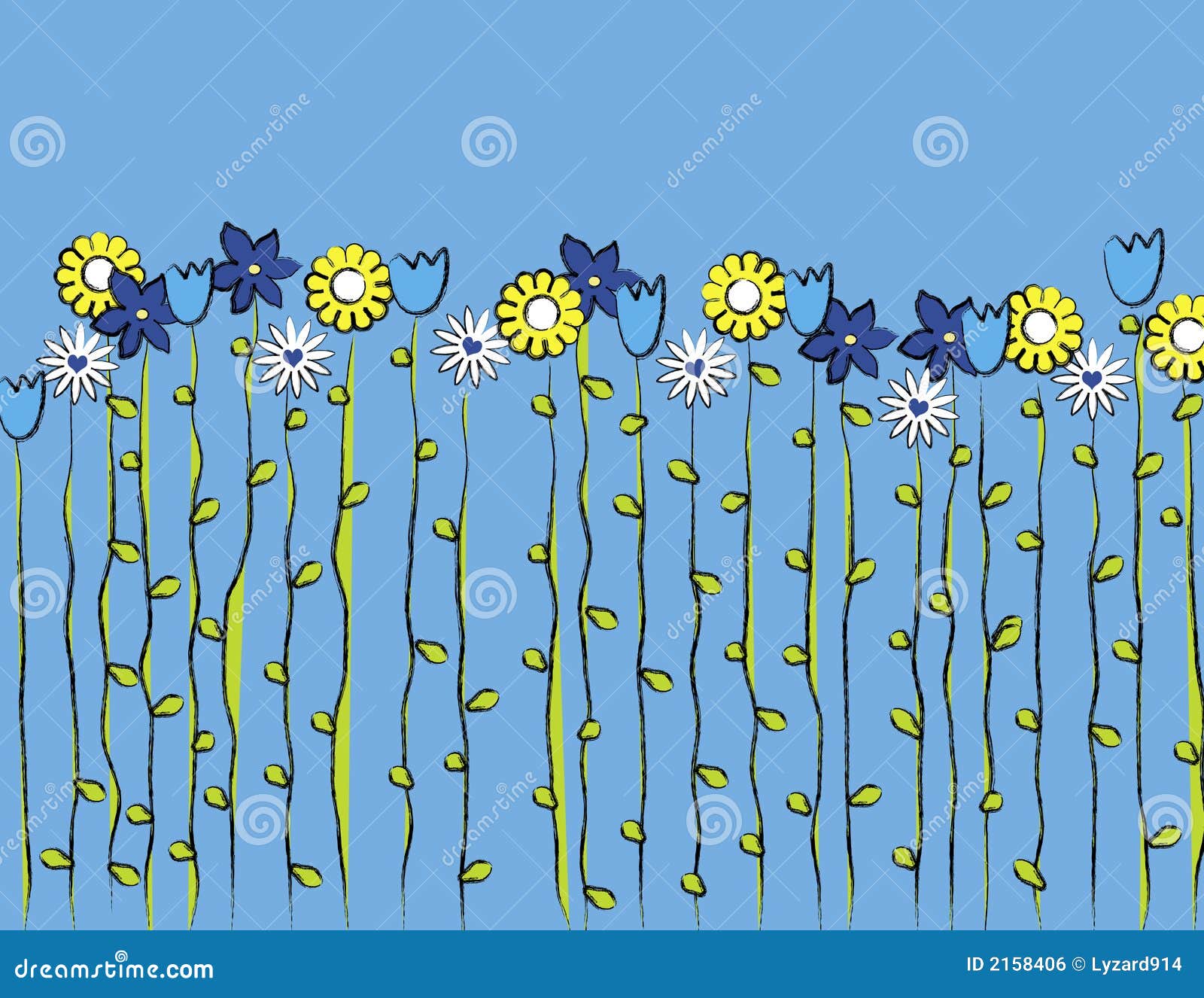 Spring Up 2 stock vector. Illustration of blue, flowers - 2158406