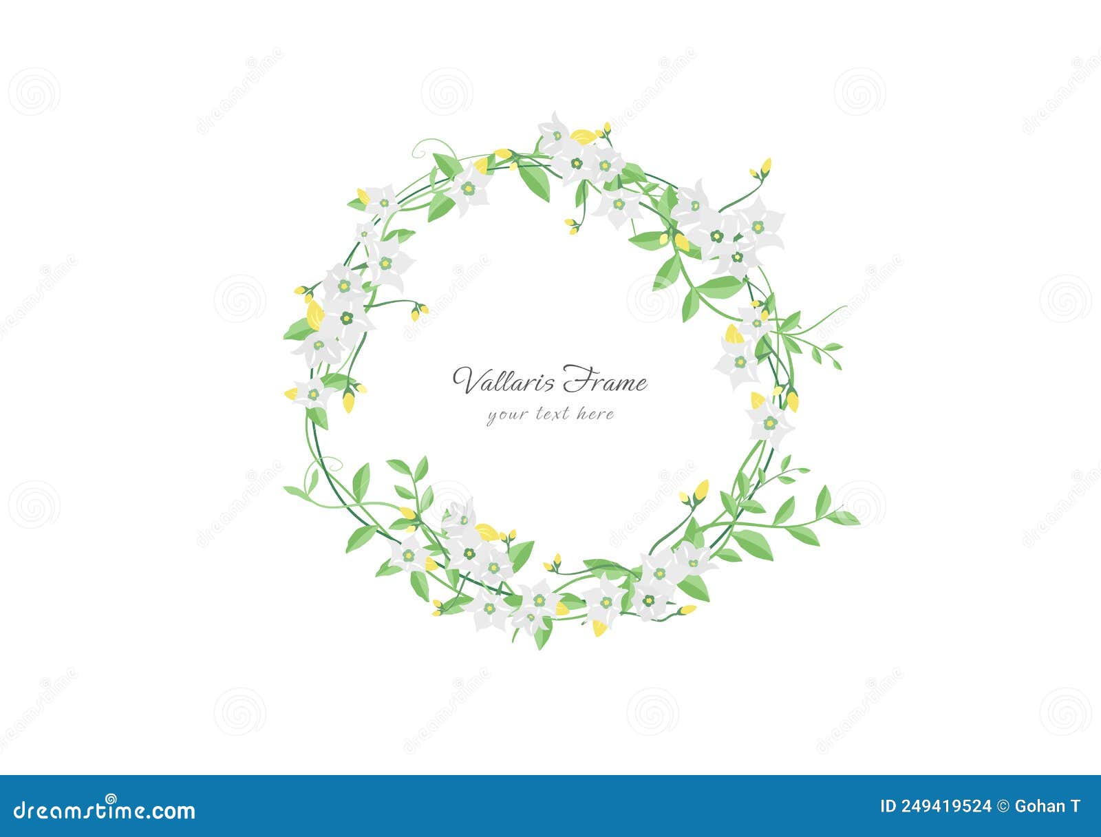 Spring Vallaris Bread Flower Floral Frame Vector Ep02 Stock ...