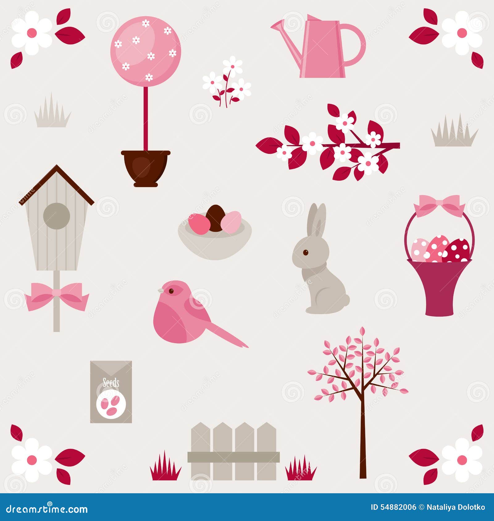 Spring vector icons set stock vector. Illustration of branch - 54882006