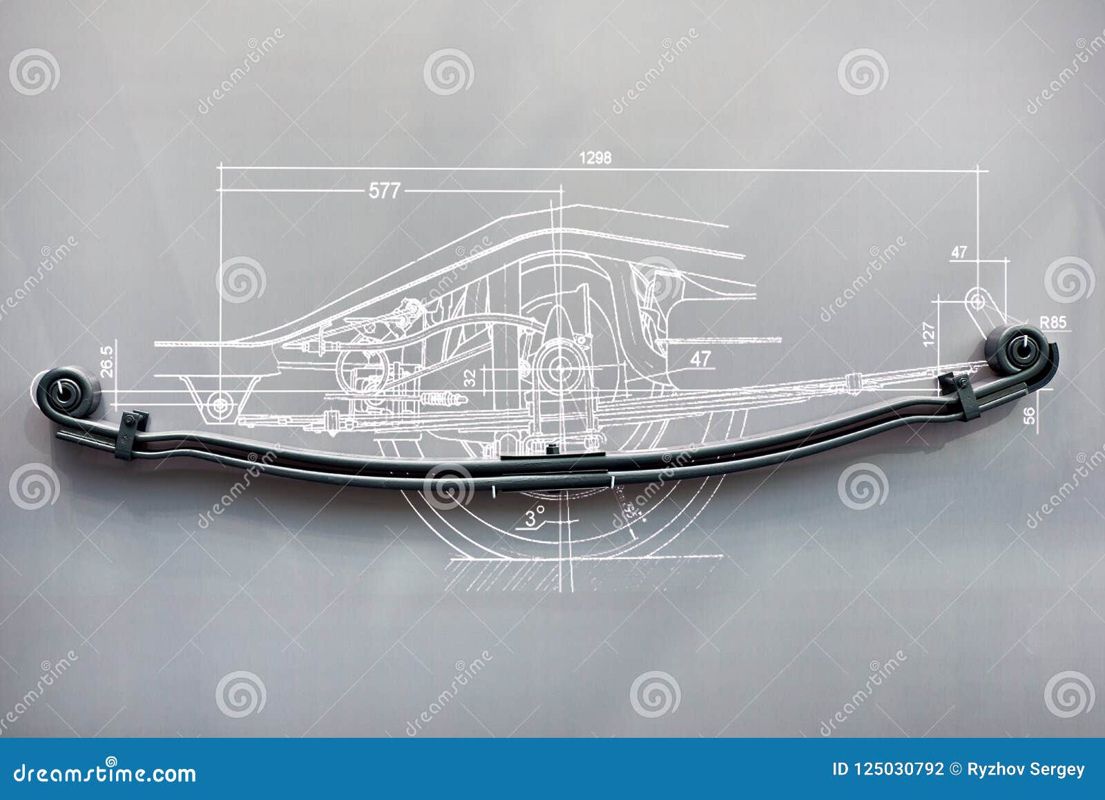 Spring Vehicle Suspension and Drawing Stock Photo - Image of pressure ...