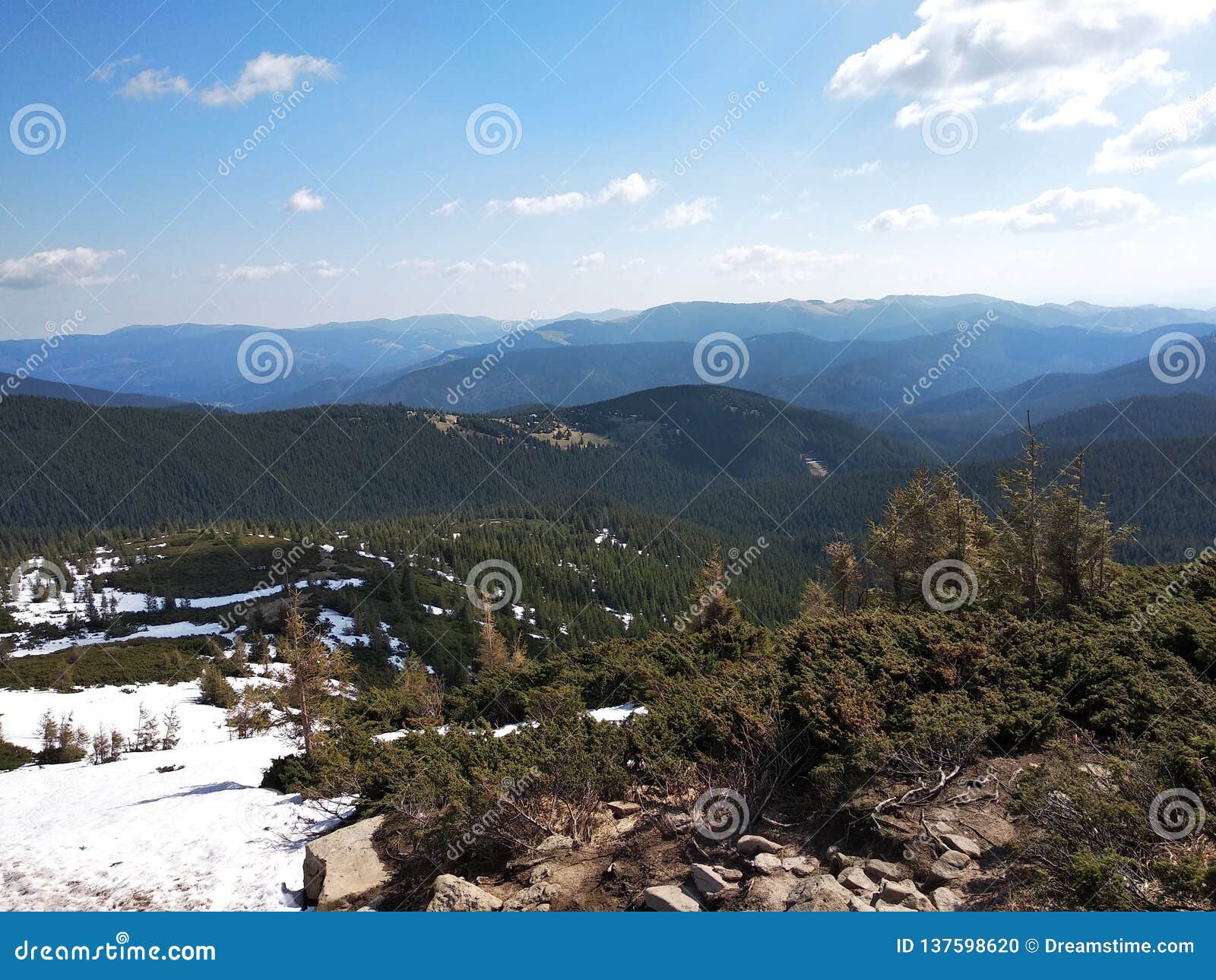 Spring View from Mount Hoverla in Ukraine Stock Photo - Image of round ...