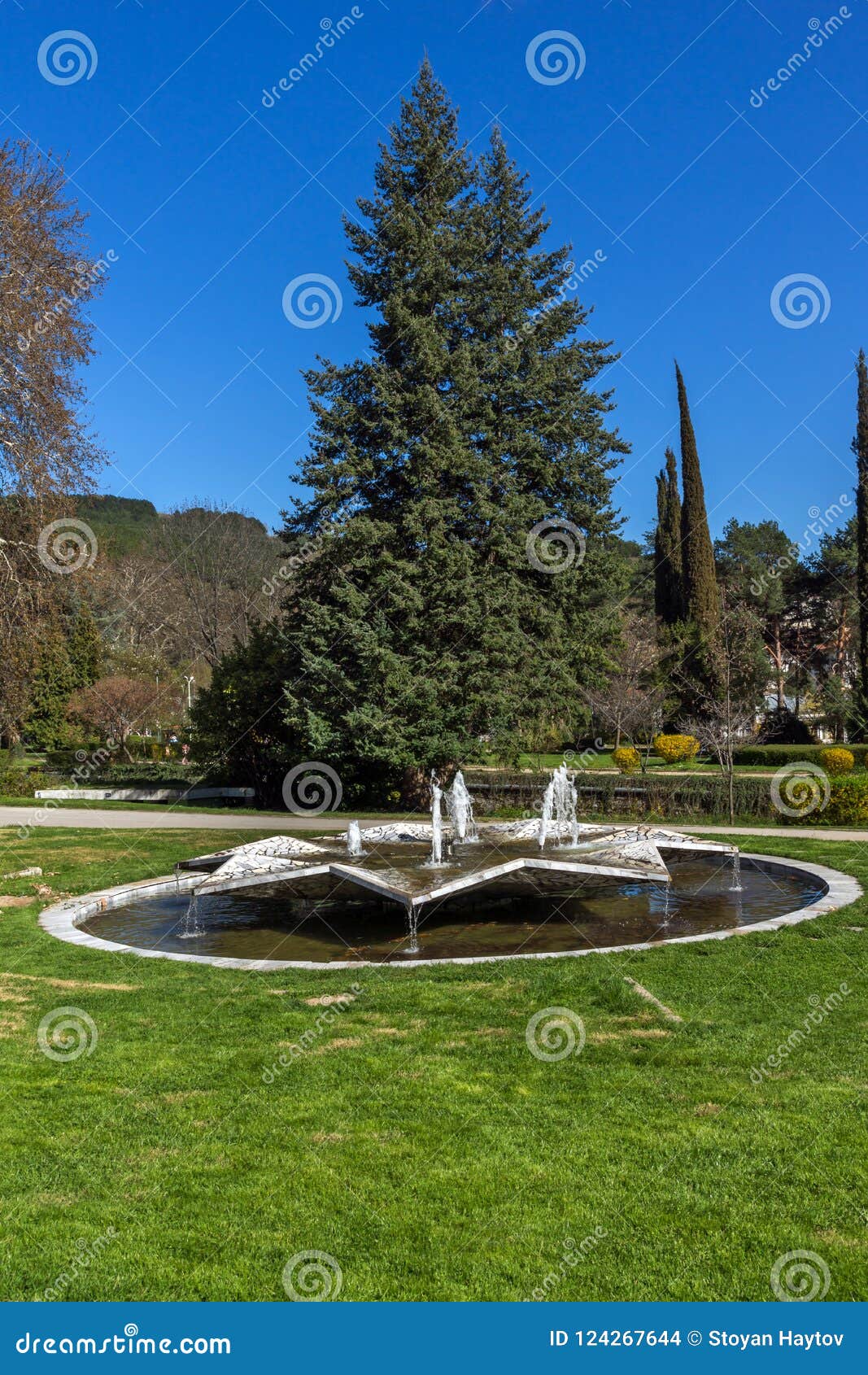 Spring View of Park St. Vrach in Town of Sandanski, Bulgaria Editorial ...