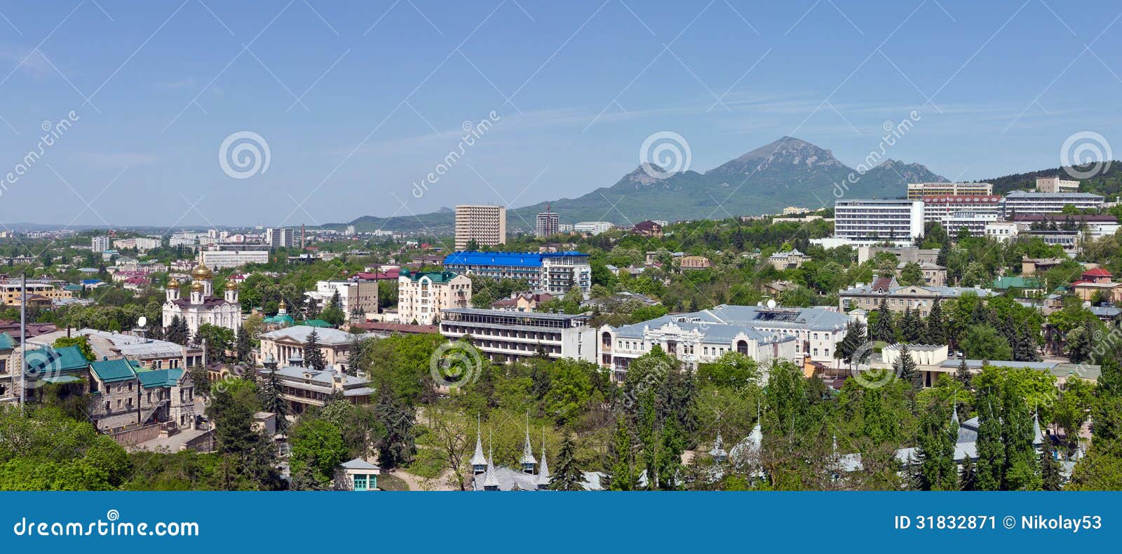 Spring view of Pyatigorsk. stock image. Image of pyatigorsk - 31832871