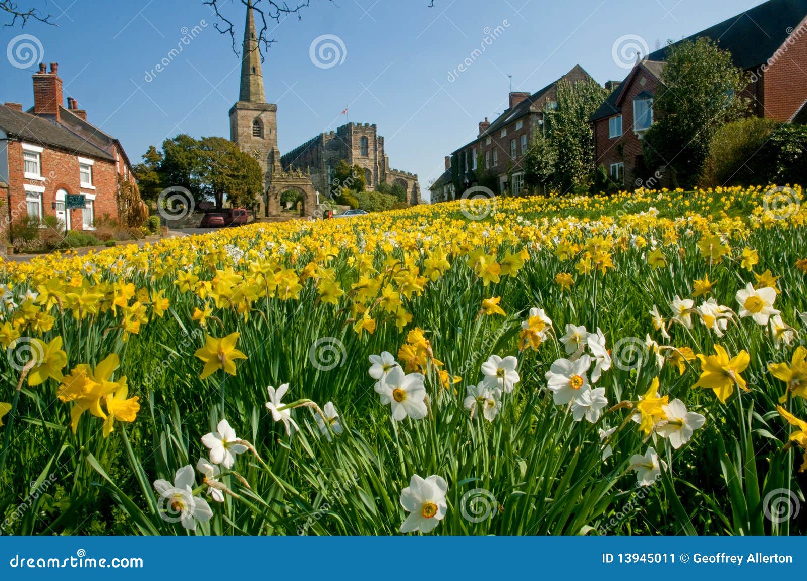 Spring in the village stock image. Image of travel, landmark - 13945011