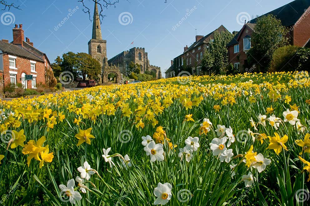 Spring in the village stock image. Image of travel, landmark - 13945011