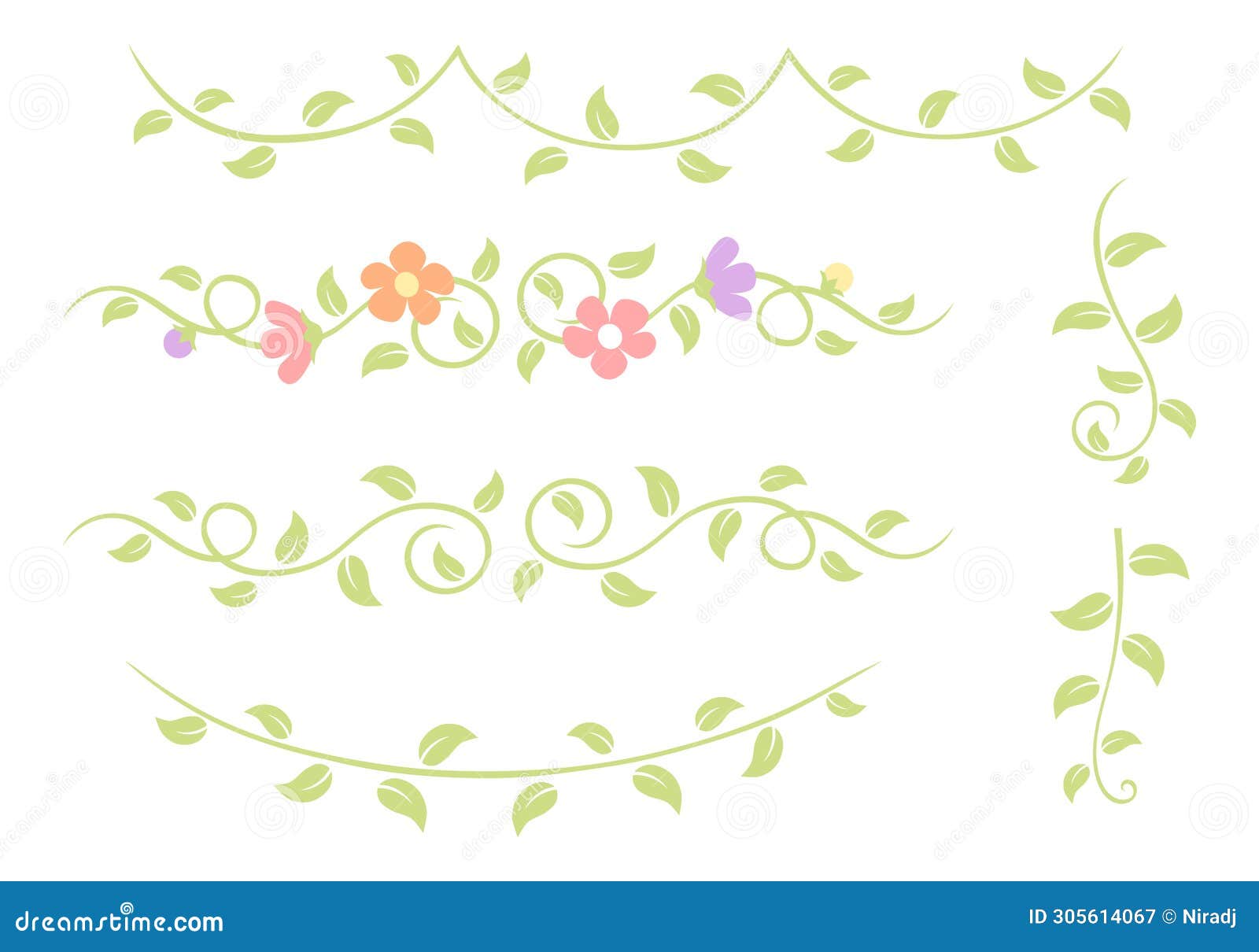 Spring vine border stock vector. Illustration of vertical - 305614067