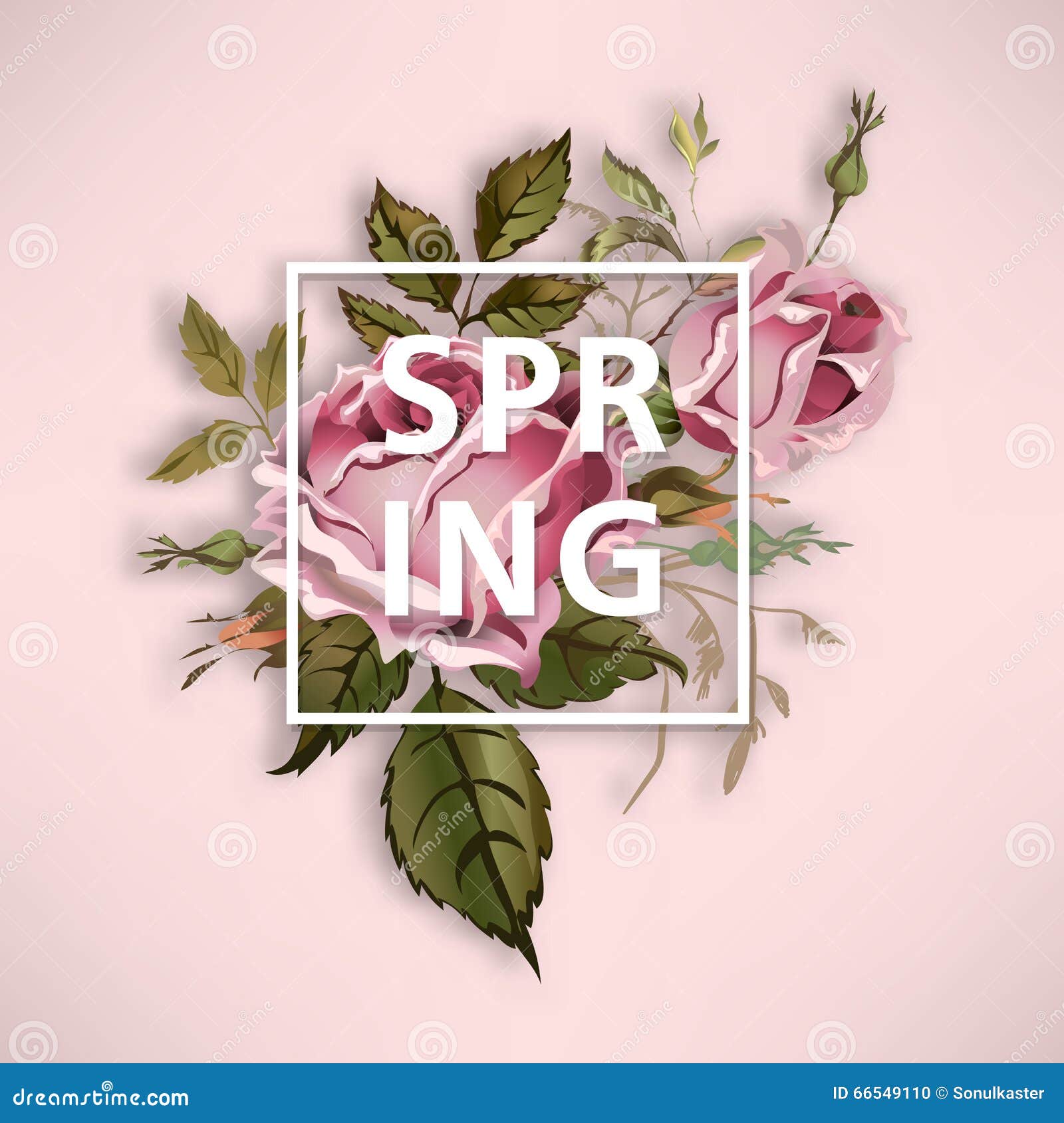 Spring Vintage Illustration Stock Vector - Illustration of beautiful ...