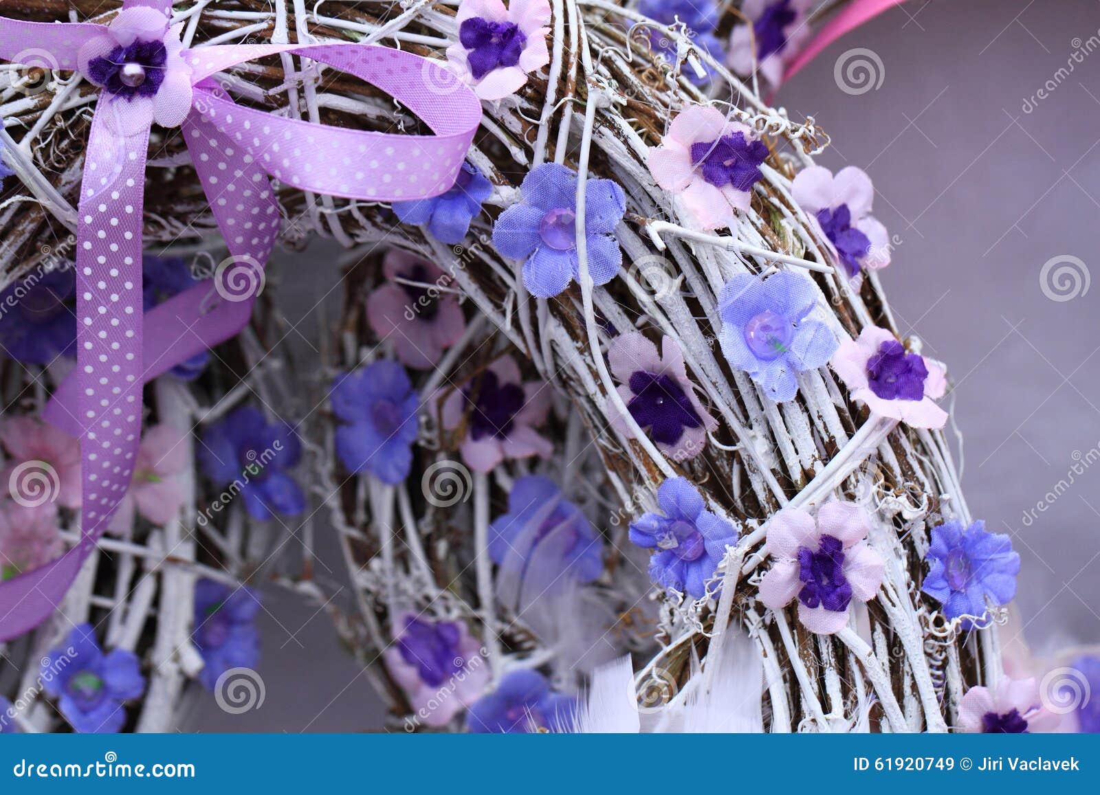 Spring Violet Plastic Flowers Decoration Stock Image - Image of close ...