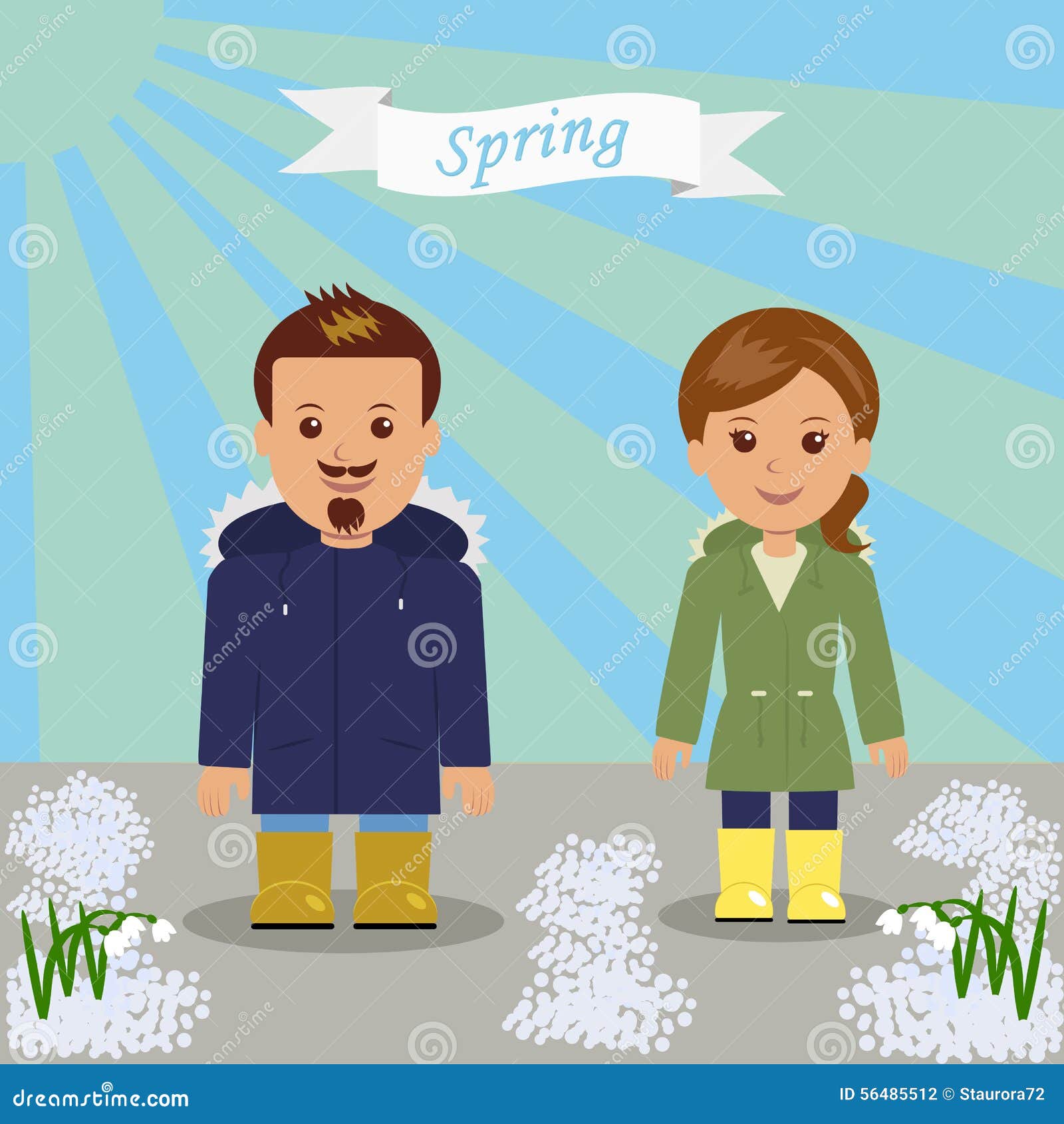 Spring walk in the park stock vector. Illustration of heart - 56485512