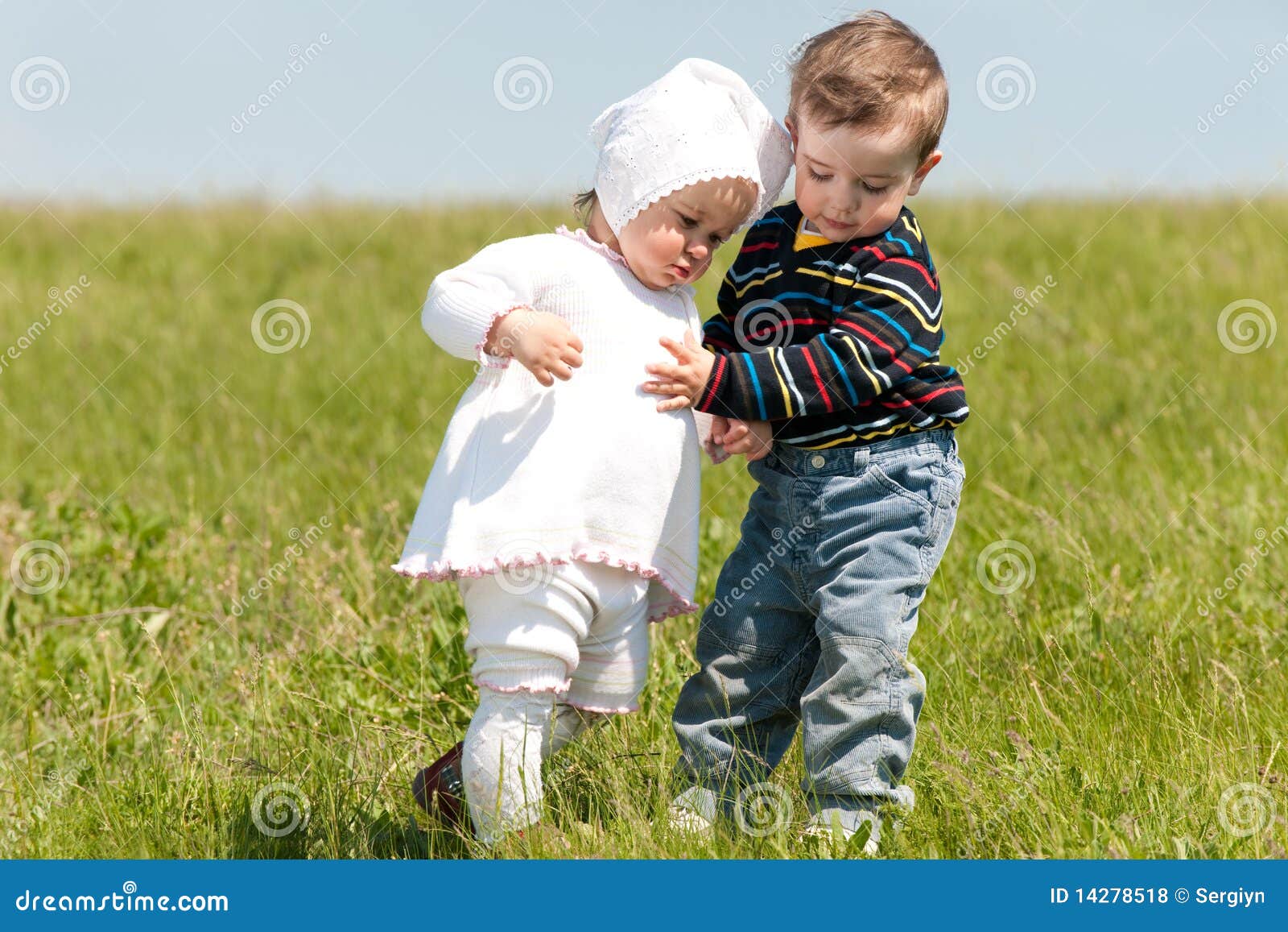 Spring Walk of Two Toddlers Stock Photo - Image of love, male: 14278518