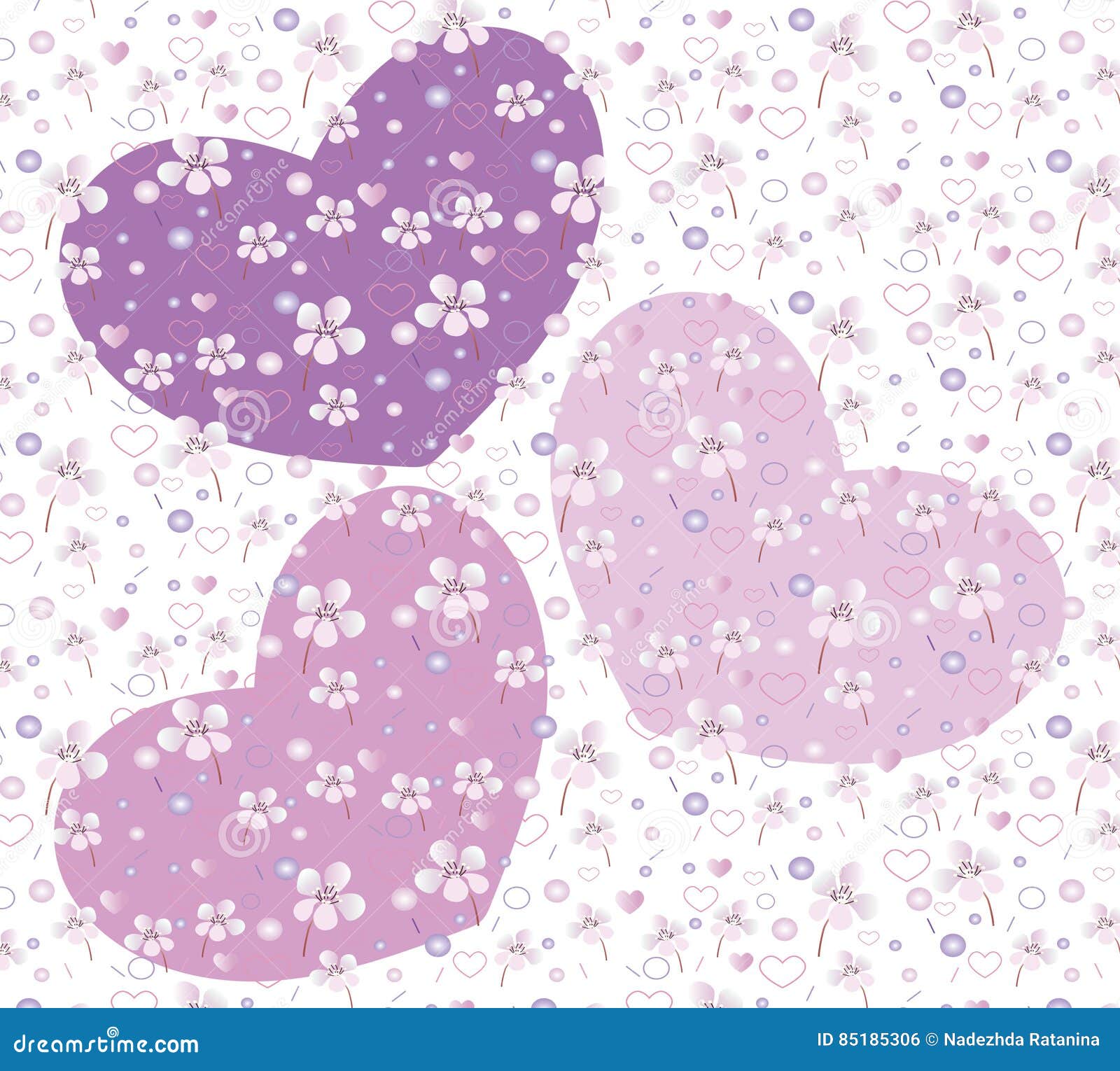 Spring Wallpaper with Hearts Background. Stock Vector - Illustration of ...